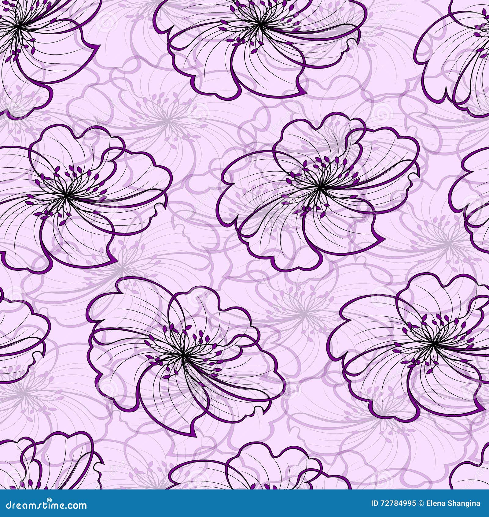 Seamless Pattern from Lilac Flowers. Stock Vector - Illustration of ...
