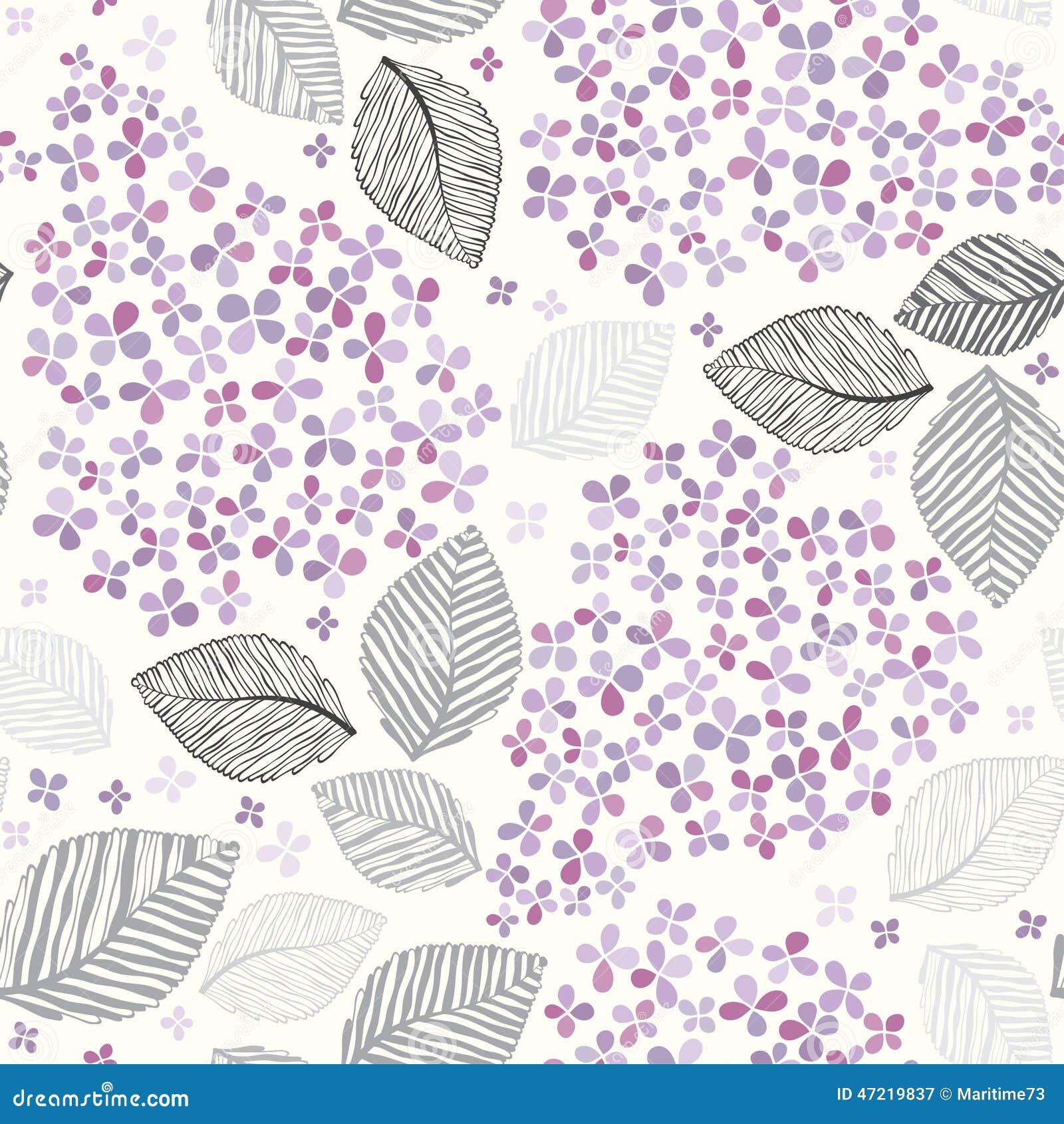 Seamless Pattern with Lilac Flowers. Vector Illustration. Stock Vector ...