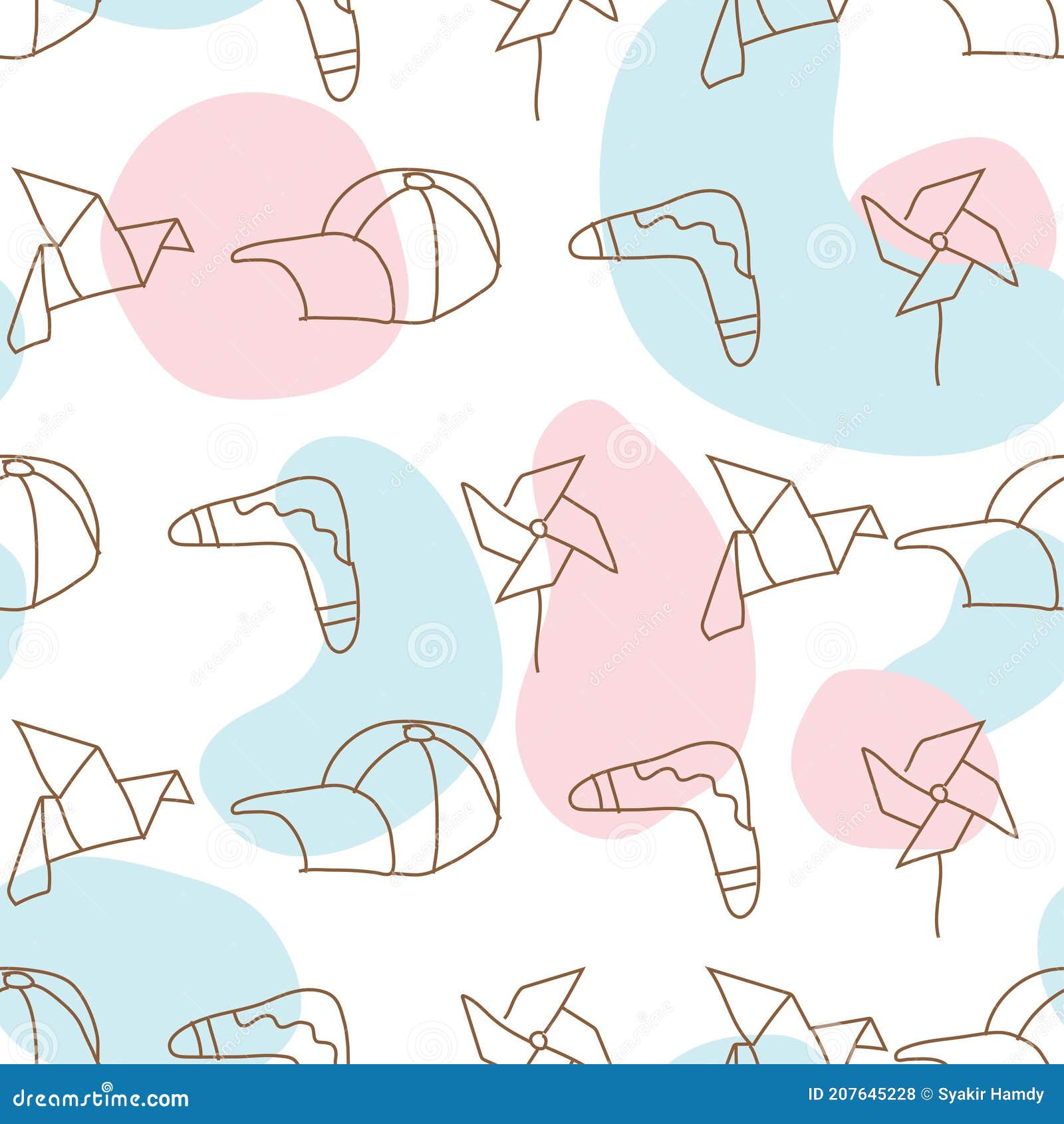 Seamless Pattern Line Art Little Kids Stock Vector - Illustration of ...