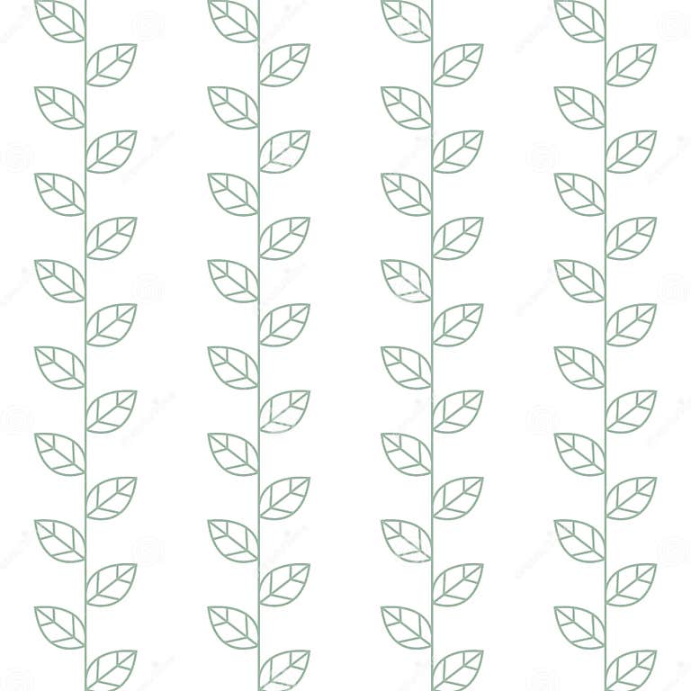Seamless Pattern with Linear Simple Leafs. Can Use for Wrapping, Wall ...