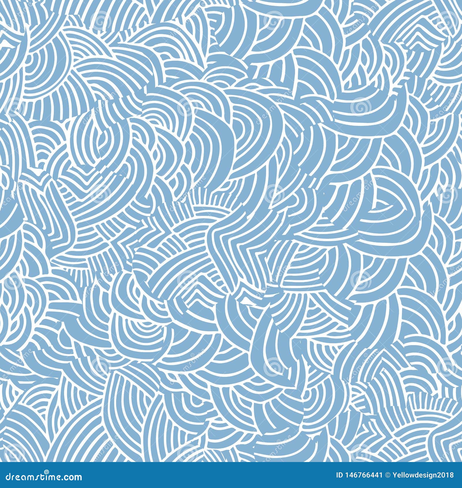 Seamless Pattern with Linear Waves. Hand Drawn Graphic Illustration ...