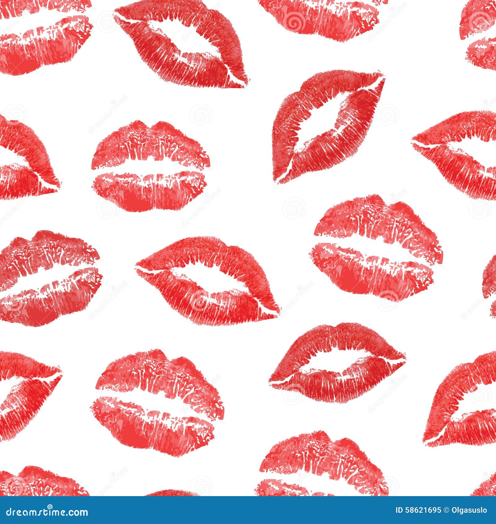 Seamless Pattern with Lips Imprints Stock Image - Image of backgrounds ...