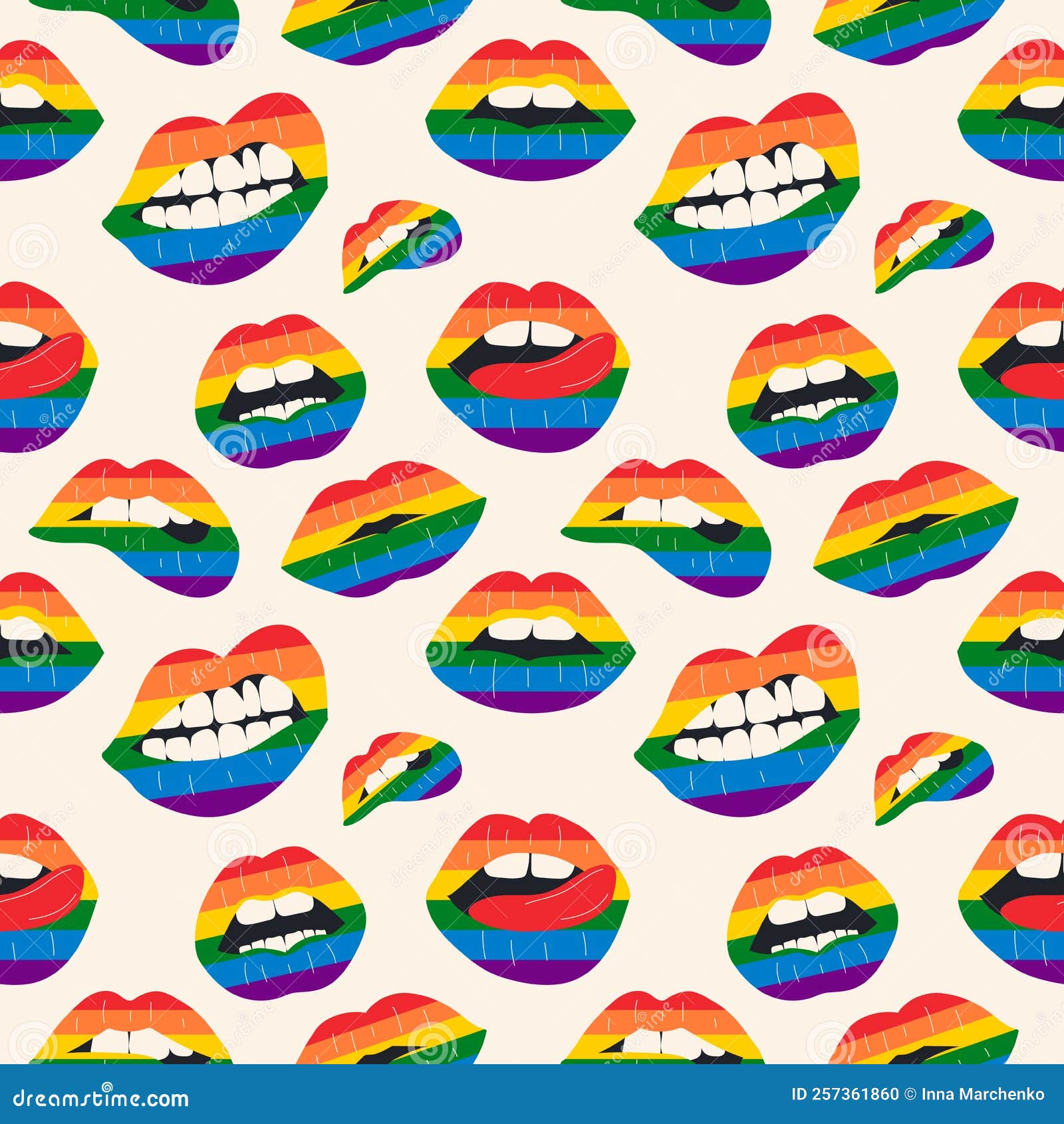 Seamless Pattern with Lips Lgbt Pride Sign in Vector Format. Stock ...
