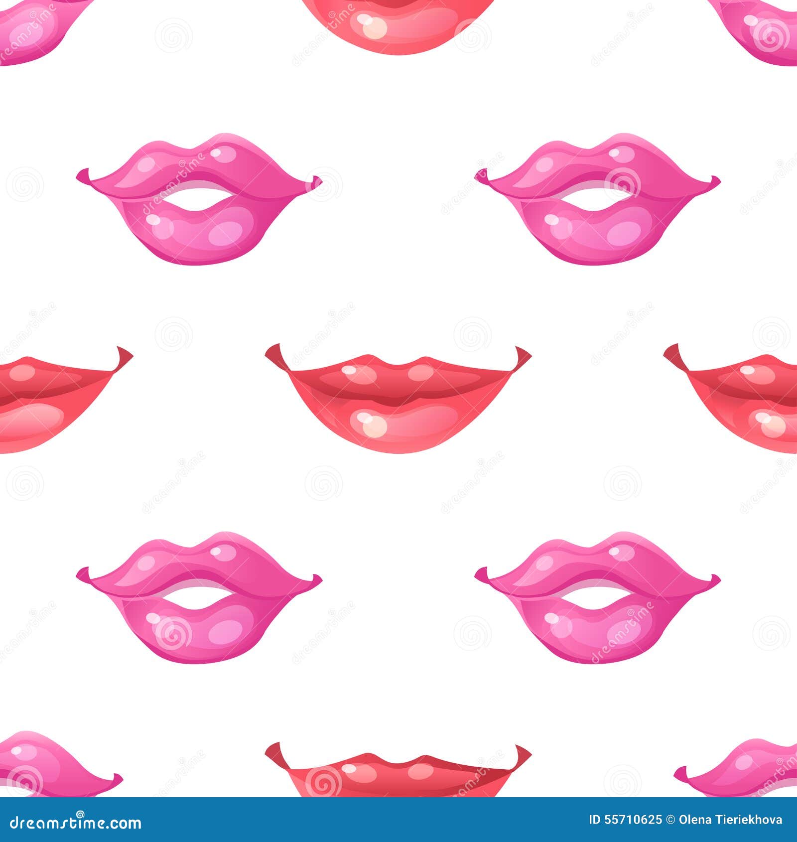 Seamless pattern of lips. stock vector. Illustration of feminine - 55710625
