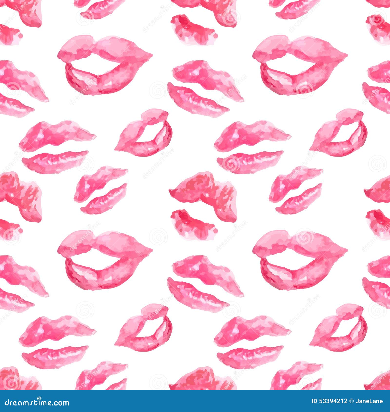 Seamless Pattern With A Lipstick Kiss Prints Stock Illustration - Image ...