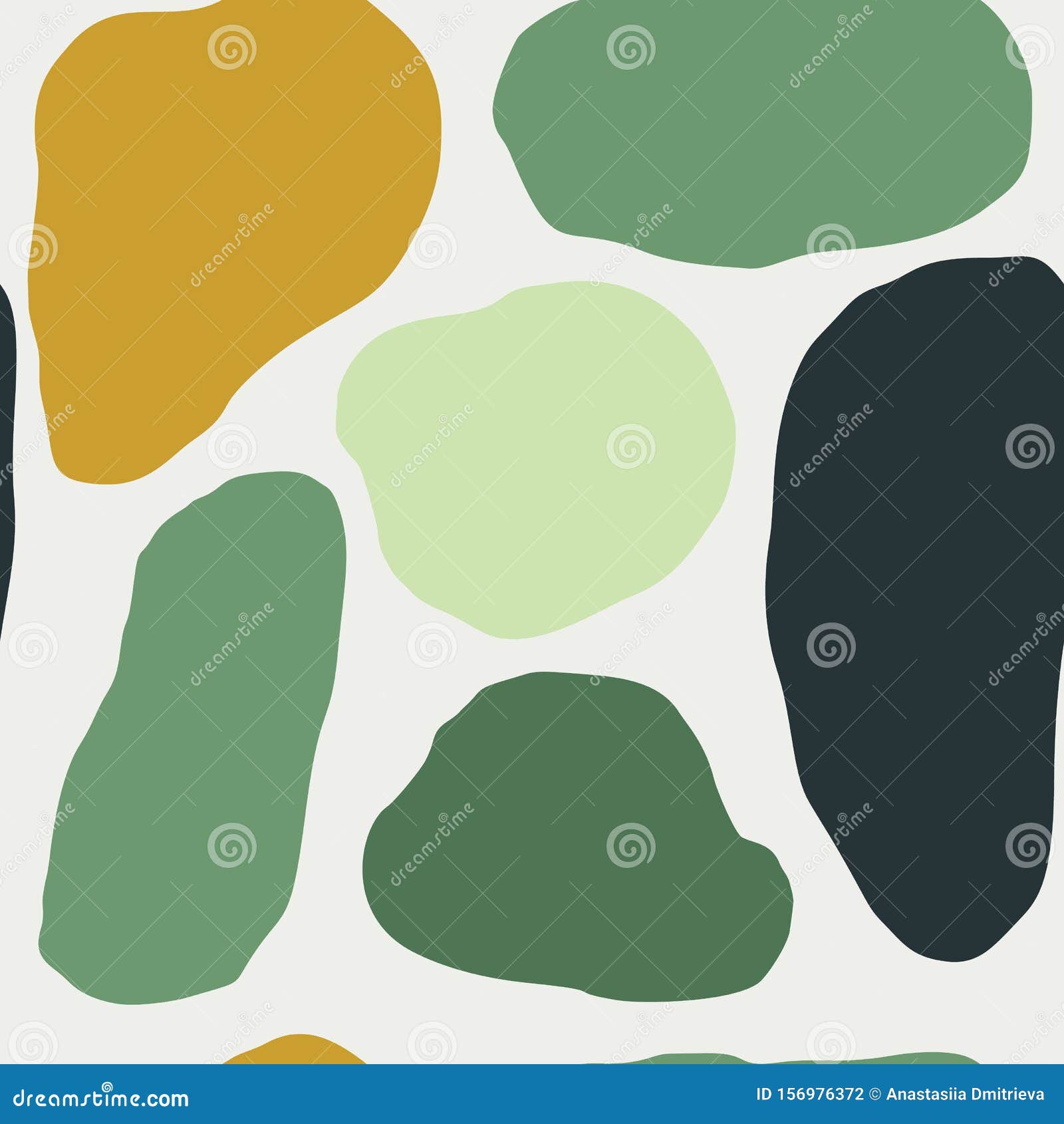 Seamless Pattern of Liquid Forms in Scandinavian Style. Hand Draw ...