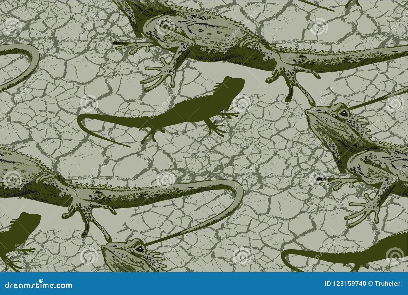 Seamless pattern of lizard stock vector. Illustration of white - 123159740