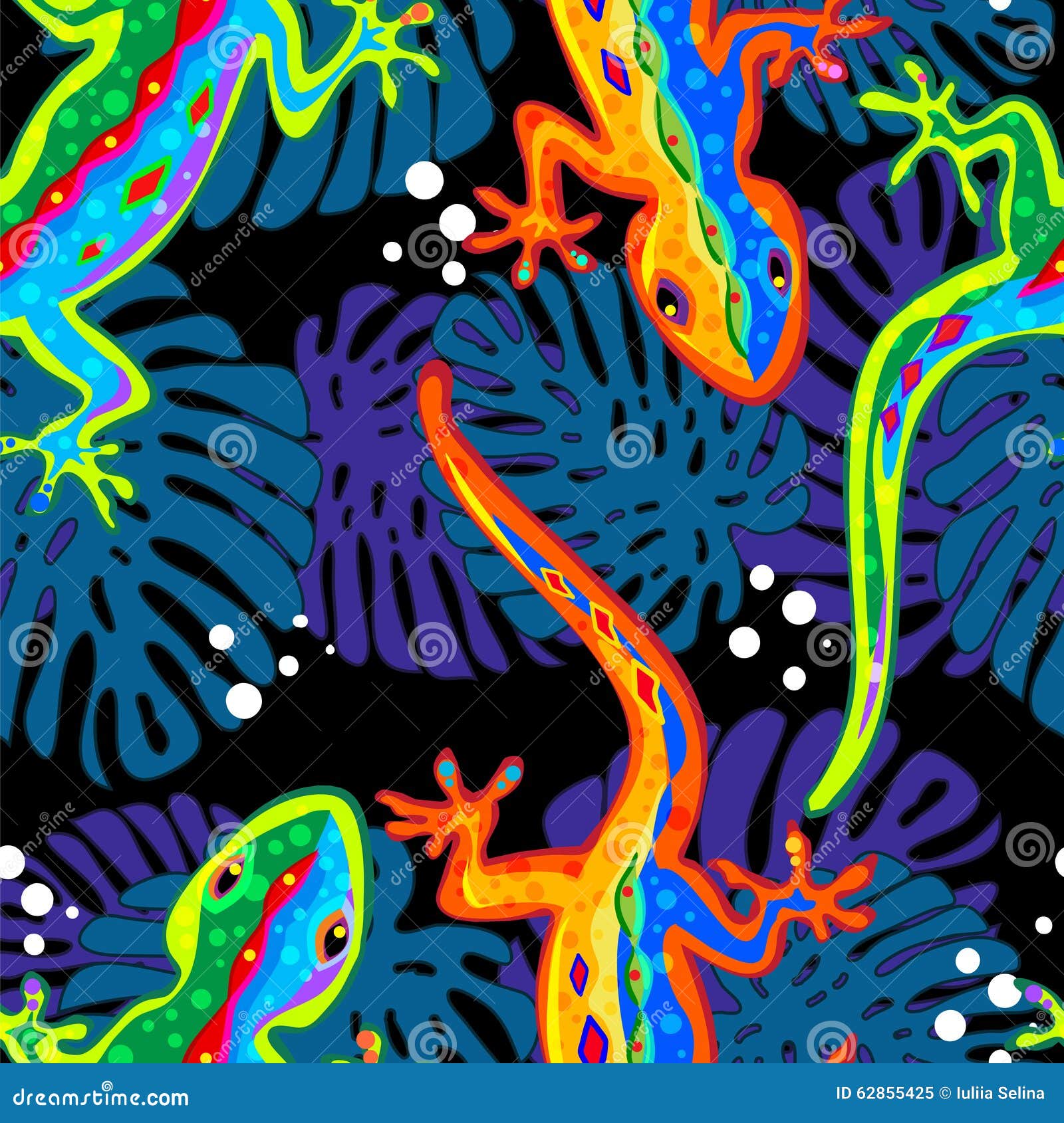 Seamless pattern Lizard stock vector. Illustration of creative - 62855425
