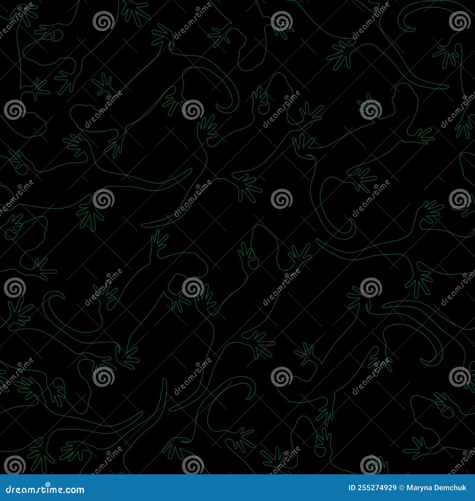 Set Of Lizards Reptile Gecko Outline Vector Illustration. Simple Line ...