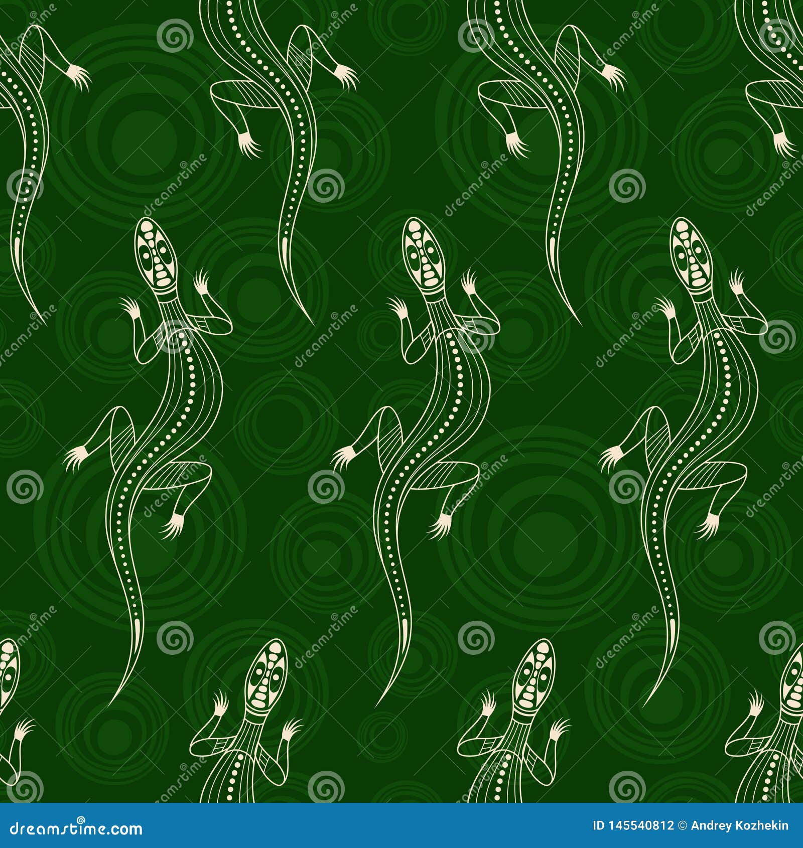 Seamless Pattern of Lizards Silhouettes. Australian Art Stock Vector ...
