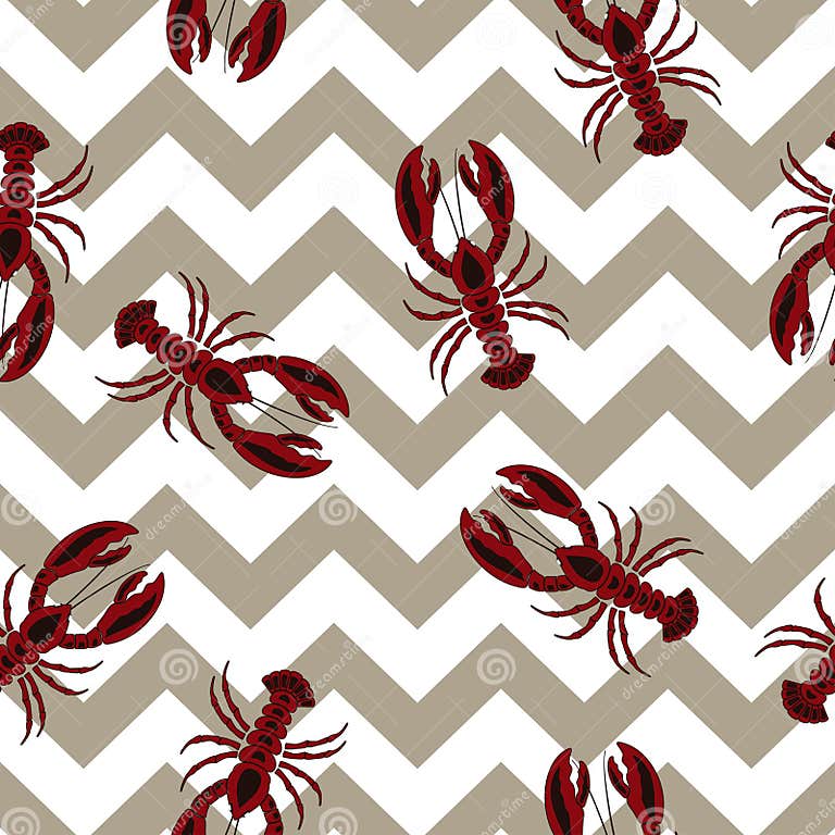 Pattern with lobsters stock vector. Illustration of summer - 117072614