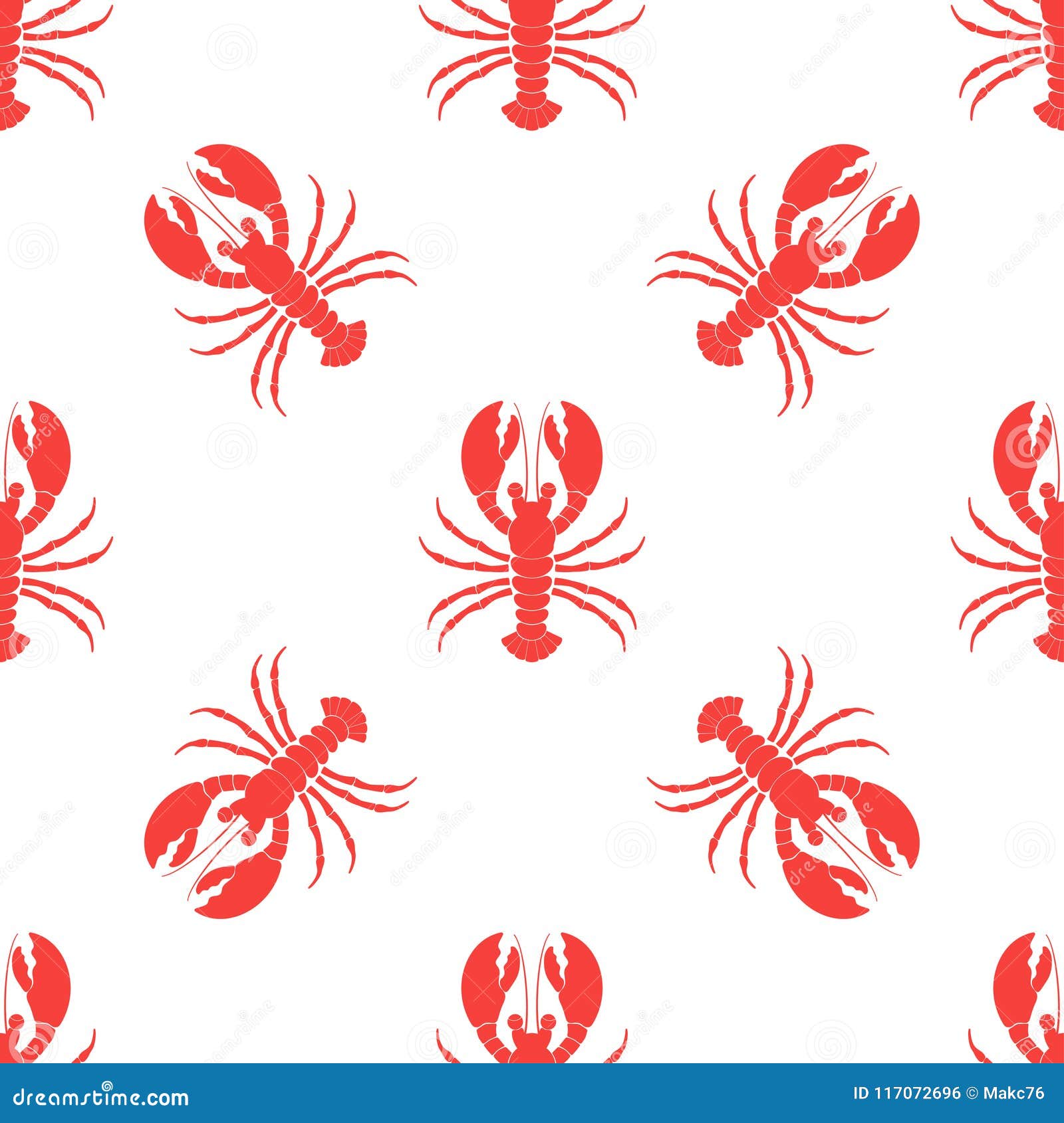 Simple lobster pattern stock vector. Illustration of nature - 117072696