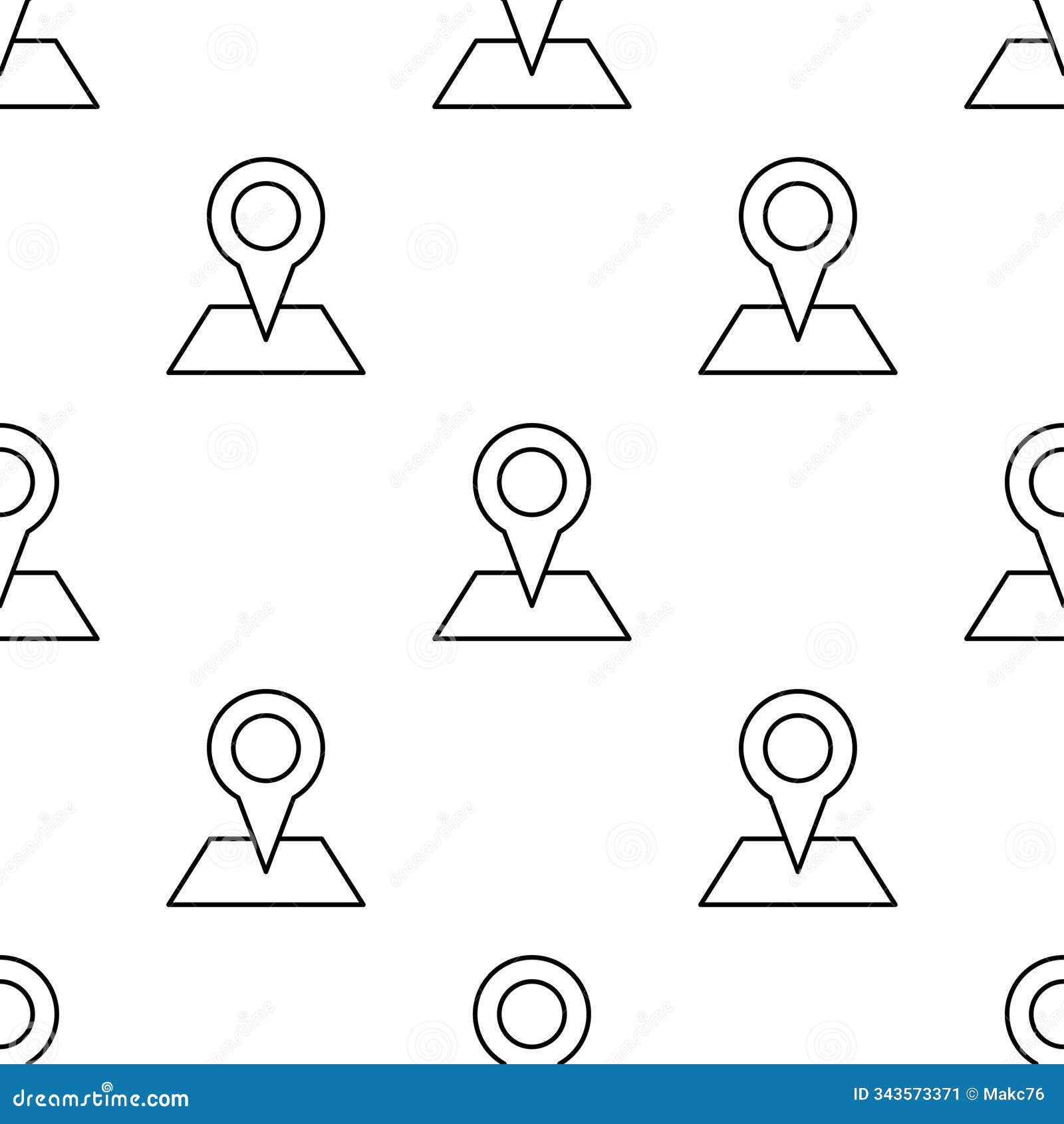 Seamless Pattern with Location Pin. Map Pin Place Marker Stock ...