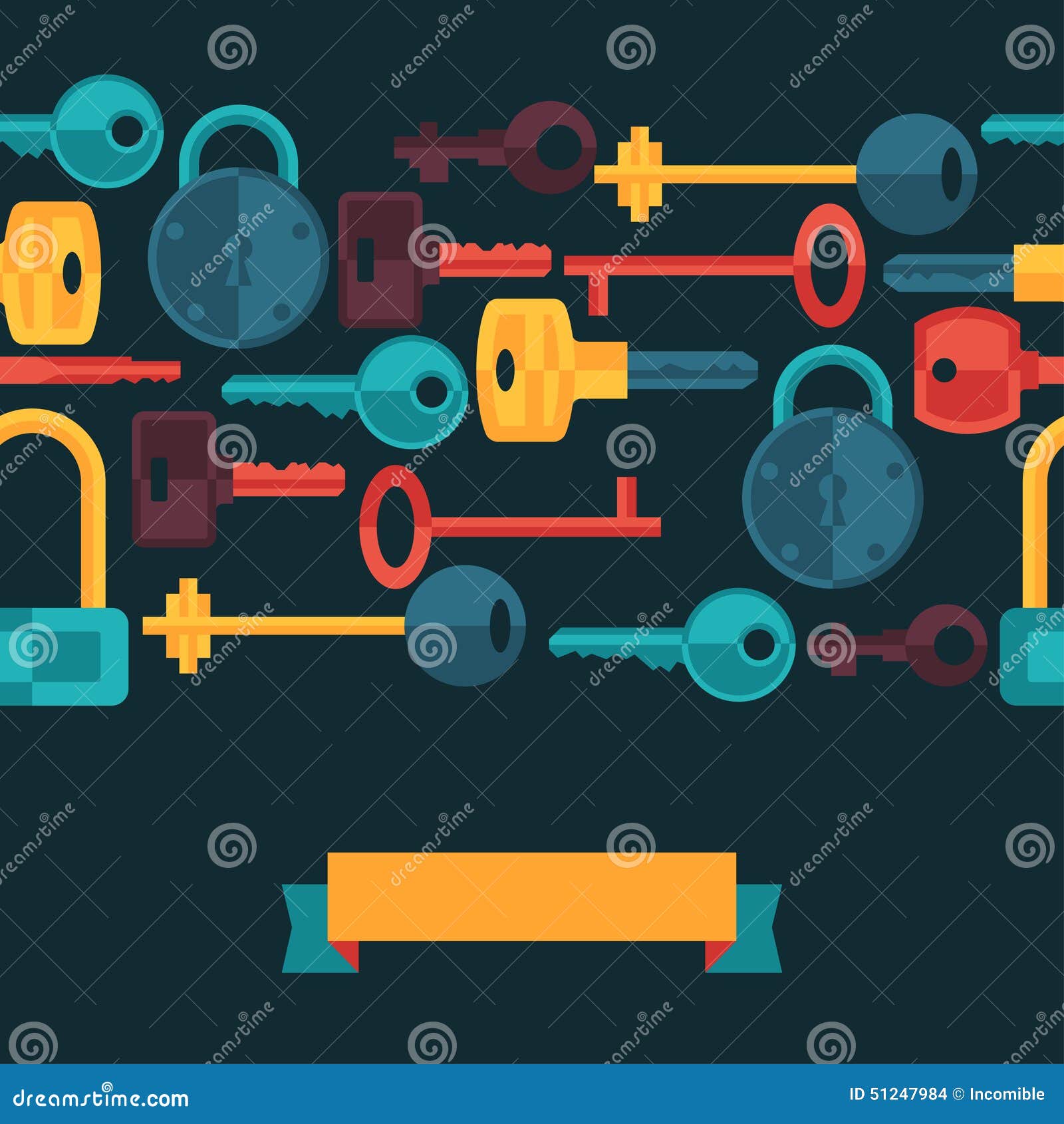 Seamless Pattern with Locks and Keys Icons Stock Vector - Illustration ...