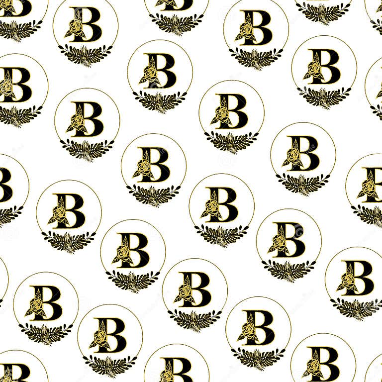 Pattern with Monogram B. Repeating Pattern with Letter B. Seamless ...