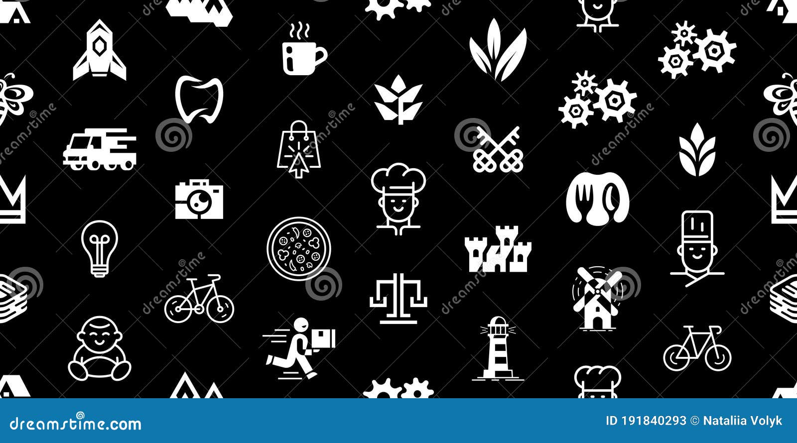 Seamless Pattern with Logos Stock Vector - Illustration of concept ...