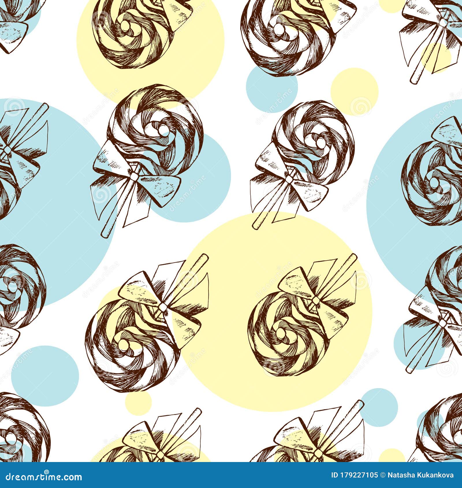 Seamless Pattern of Lollipop, Candy, Fun, Cute. Stock Vector ...