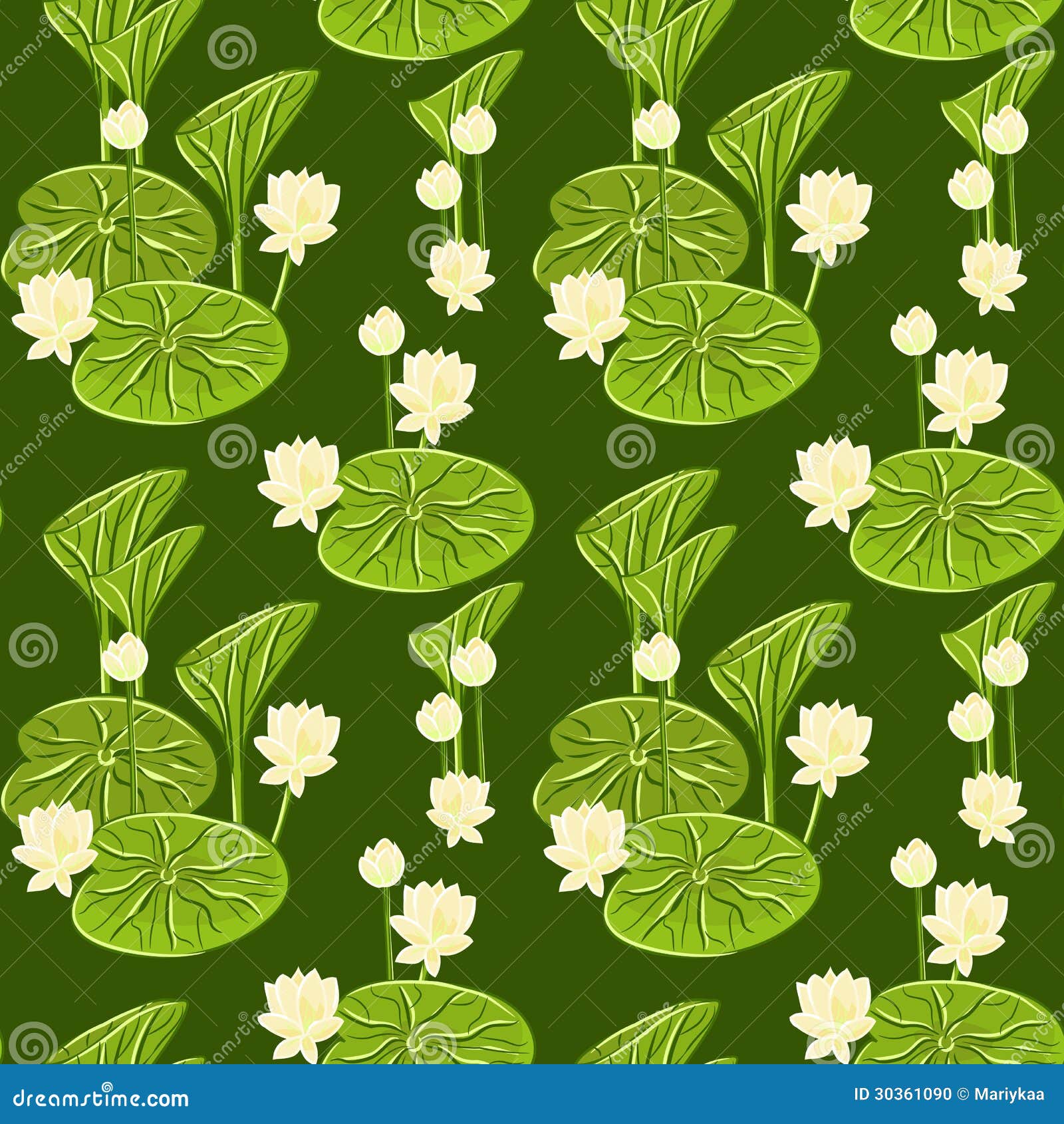 Seamless Pattern with Lotus Stock Vector - Illustration of beauty ...