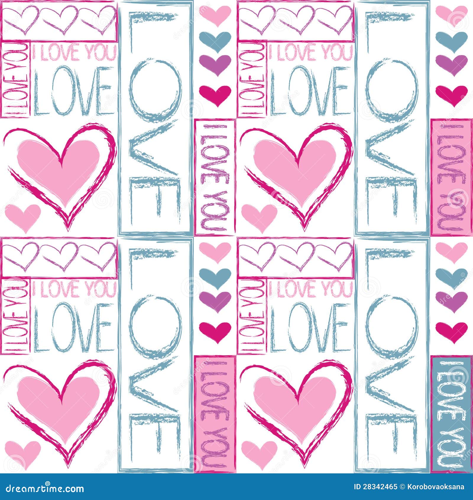 Seamless pattern of love stock vector. Illustration of romance - 28342465