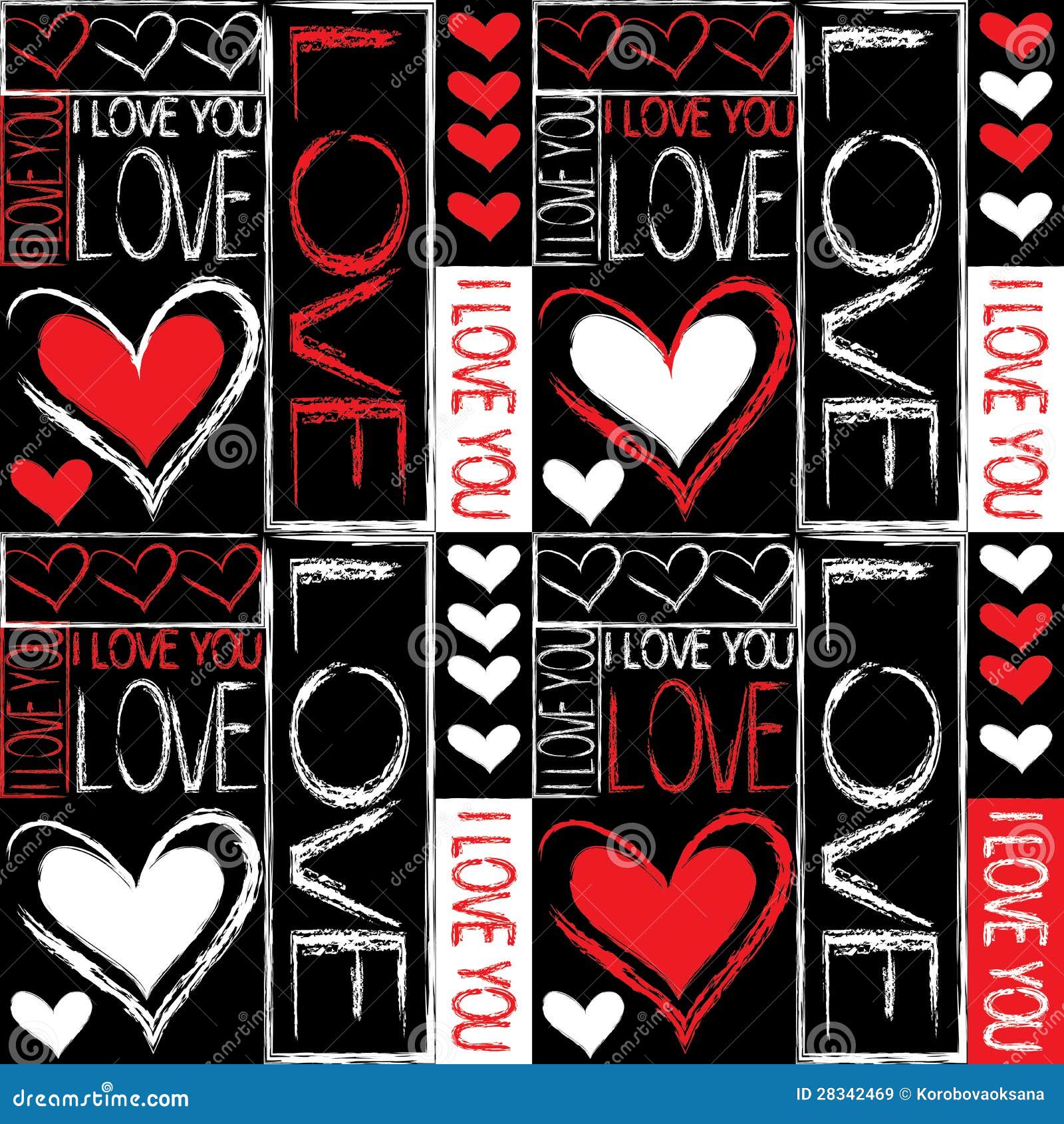 Seamless pattern of love stock vector. Illustration of modern - 28342469