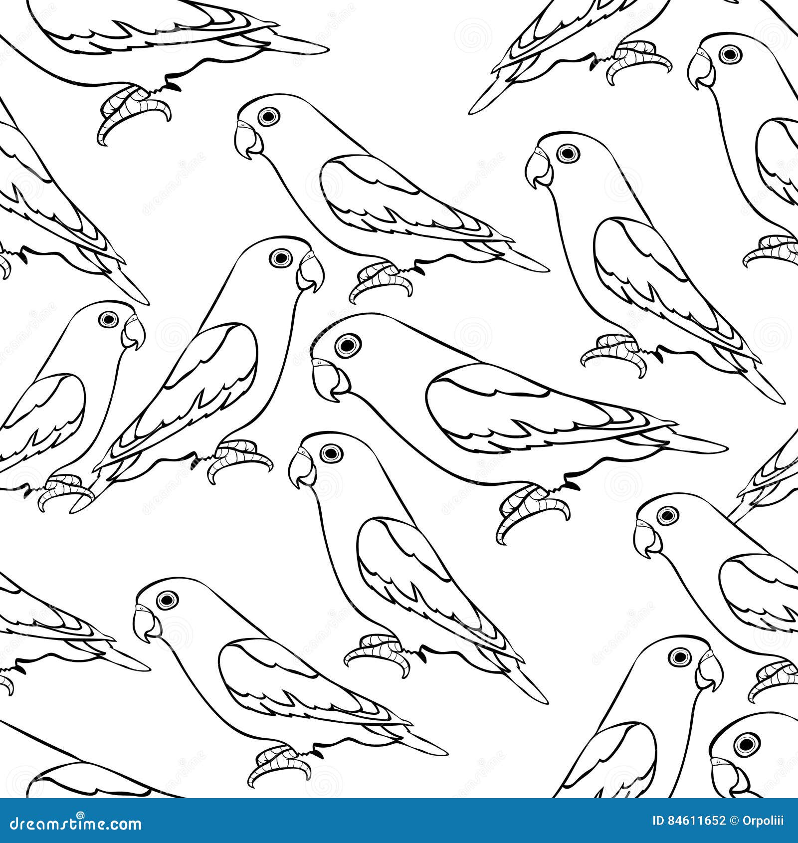 Lovebirds Parrot With A Red Beak. Vector Illustration | CartoonDealer ...