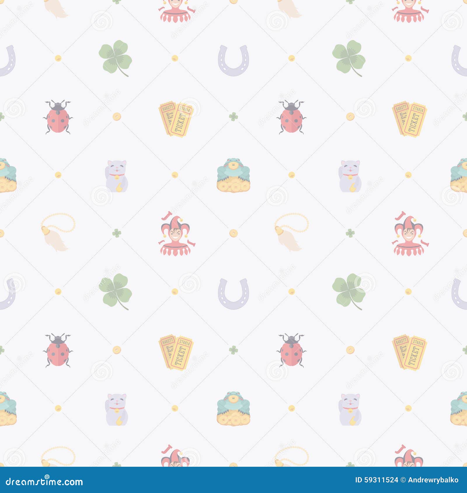 Seamless Pattern with Lucky Charms Stock Vector - Illustration of lucky ...