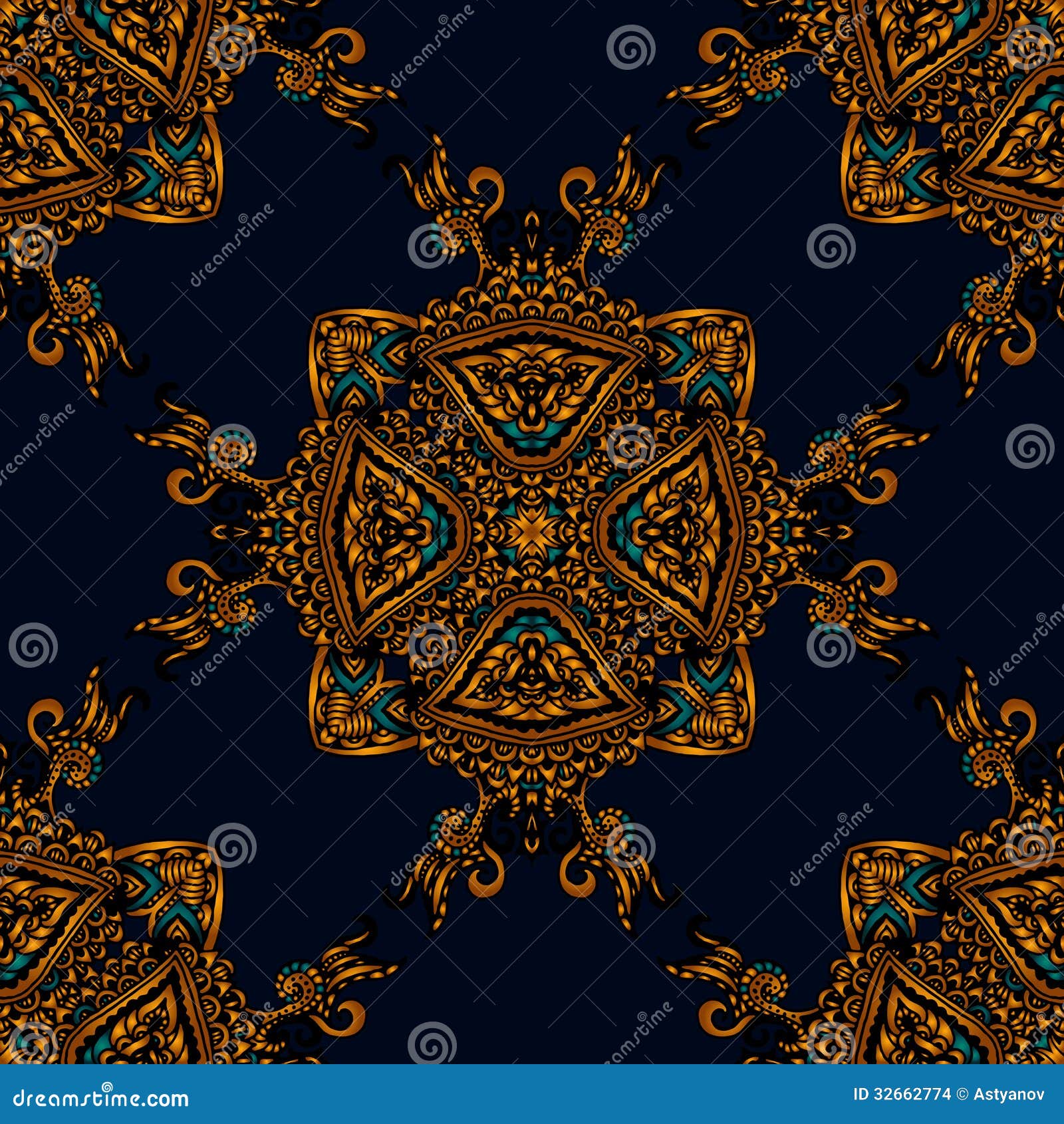 Seamless Pattern Luxury Fabric Stock Images - Image: 32662774
