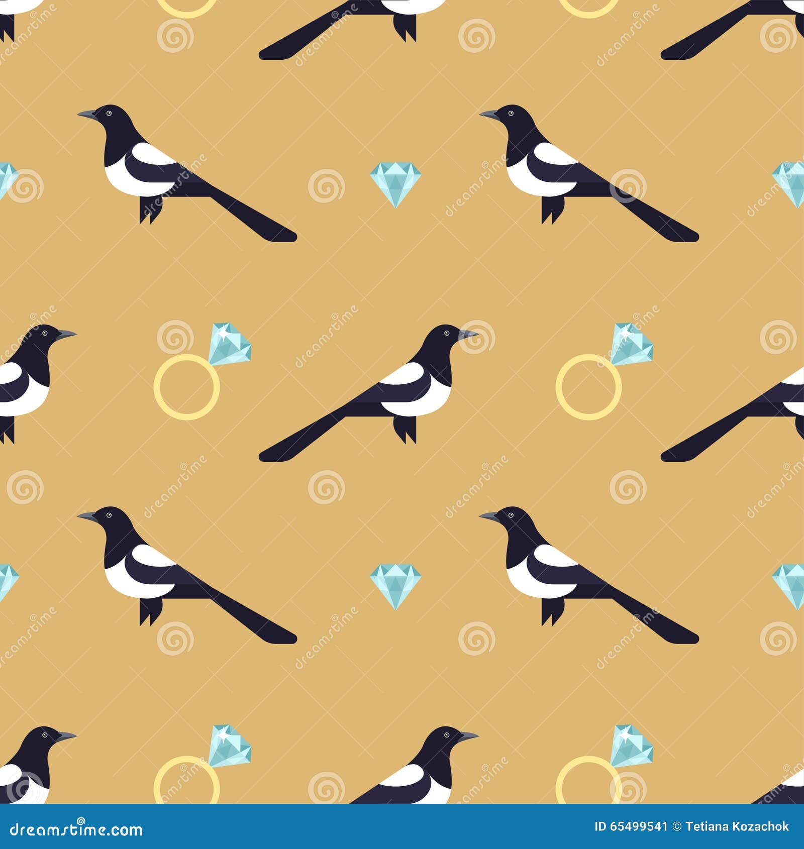 Two Magpies Bird Silhouette, Animal Logo Vector Illustration ...