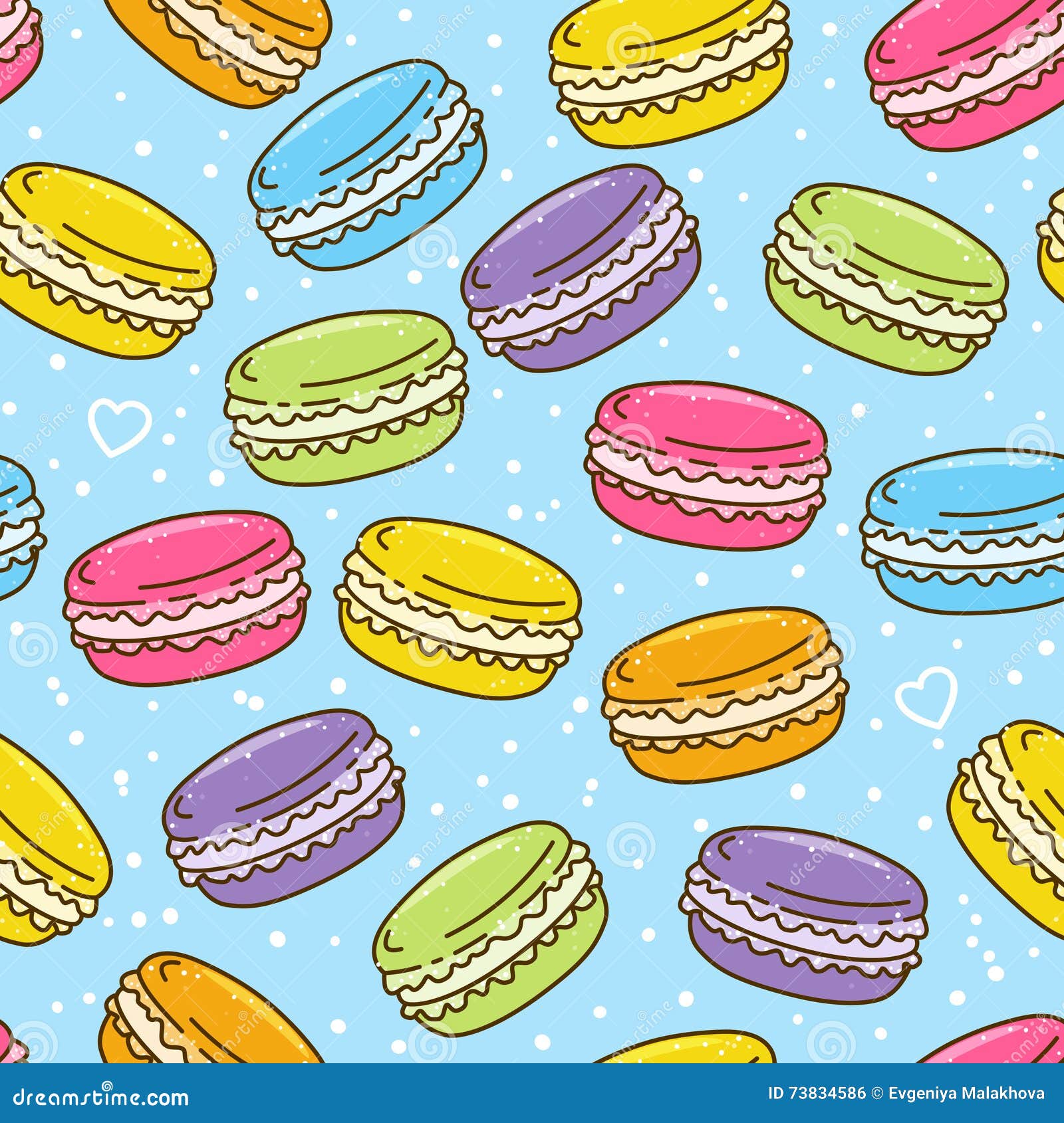 Seamless Pattern with Macarons Stock Vector - Illustration of ...