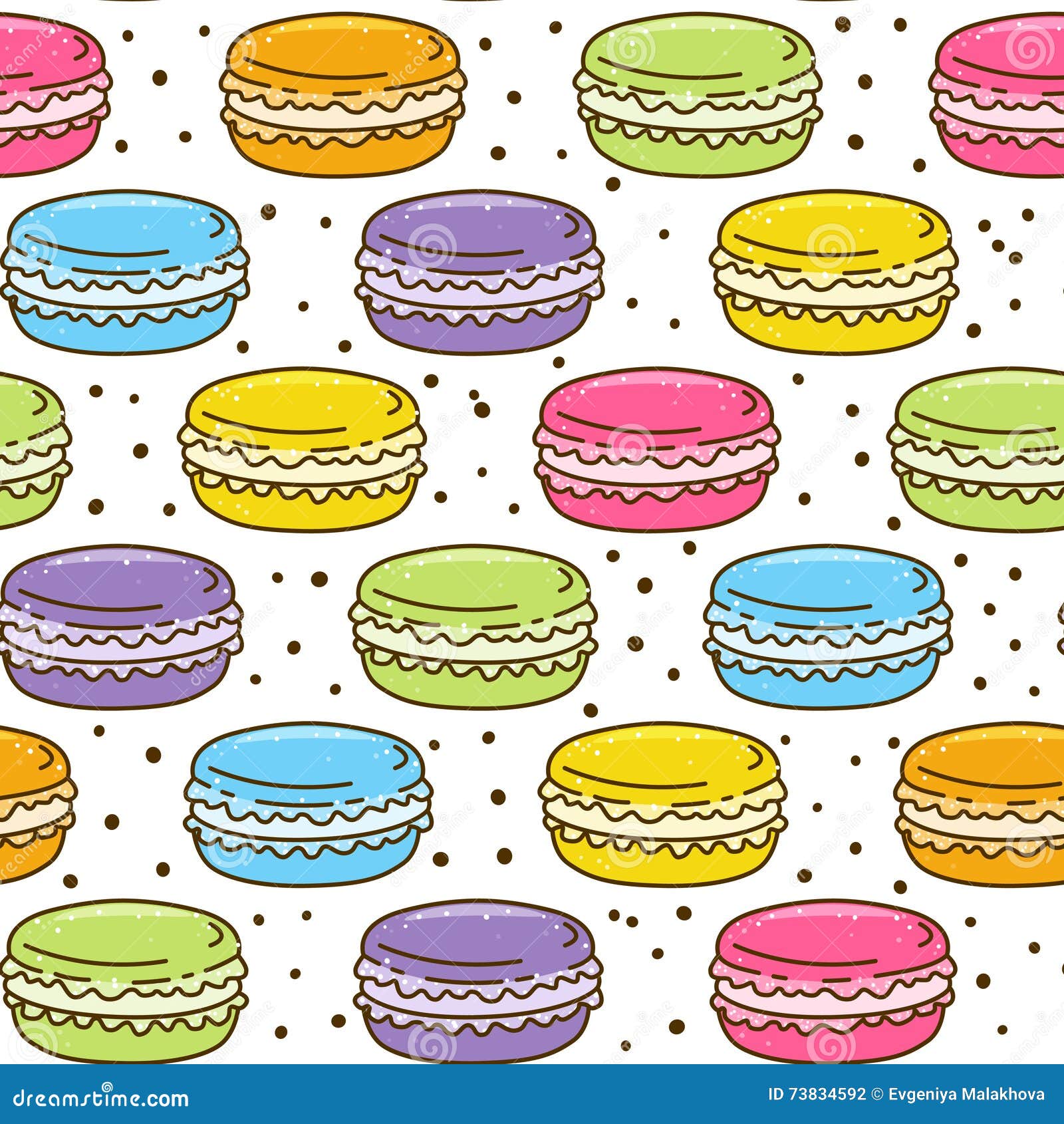 Seamless Pattern with Macarons Stock Vector - Illustration of macaroon ...