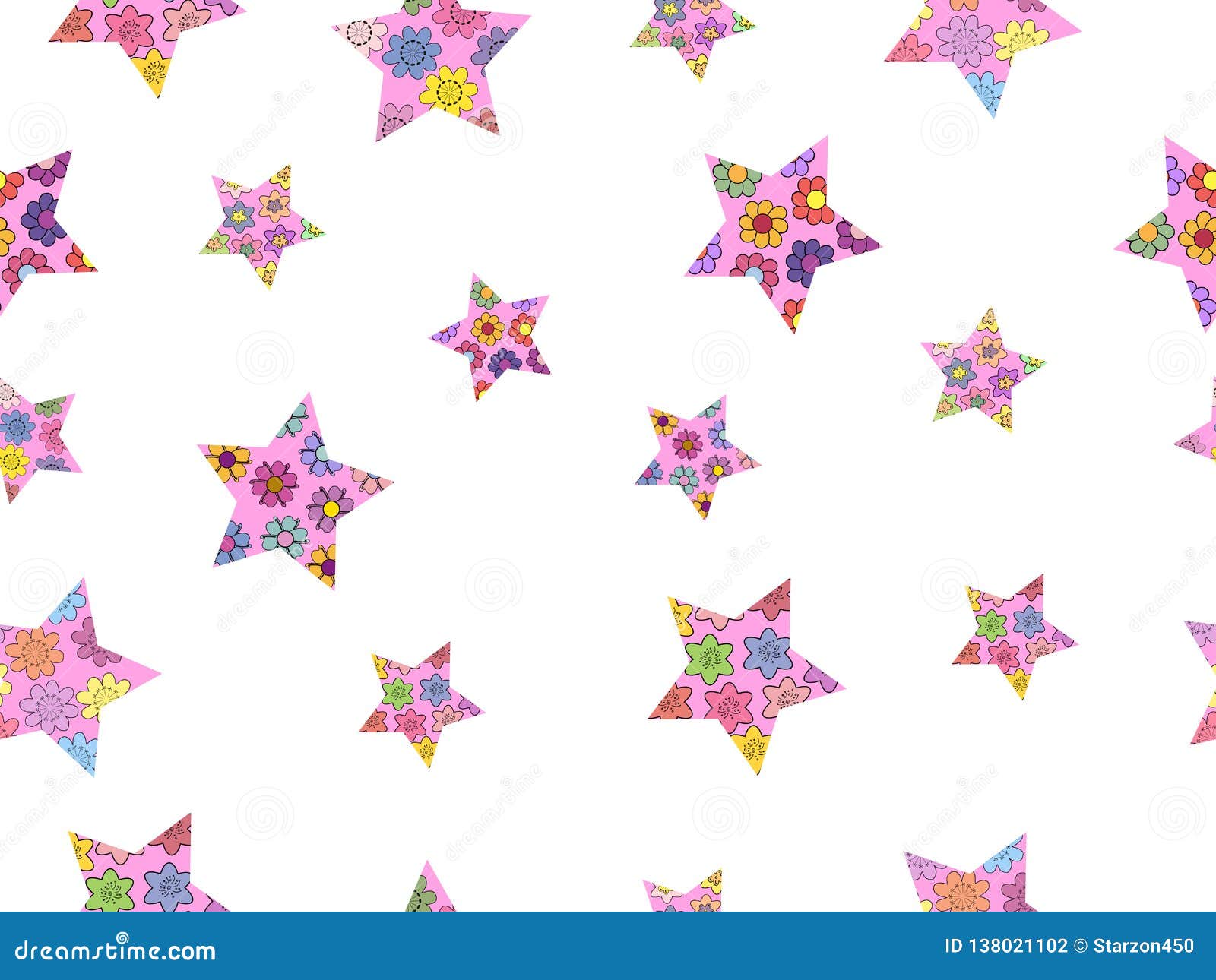 Seamless Pattern Made from Abstract Stars. Stars from Different Spring ...