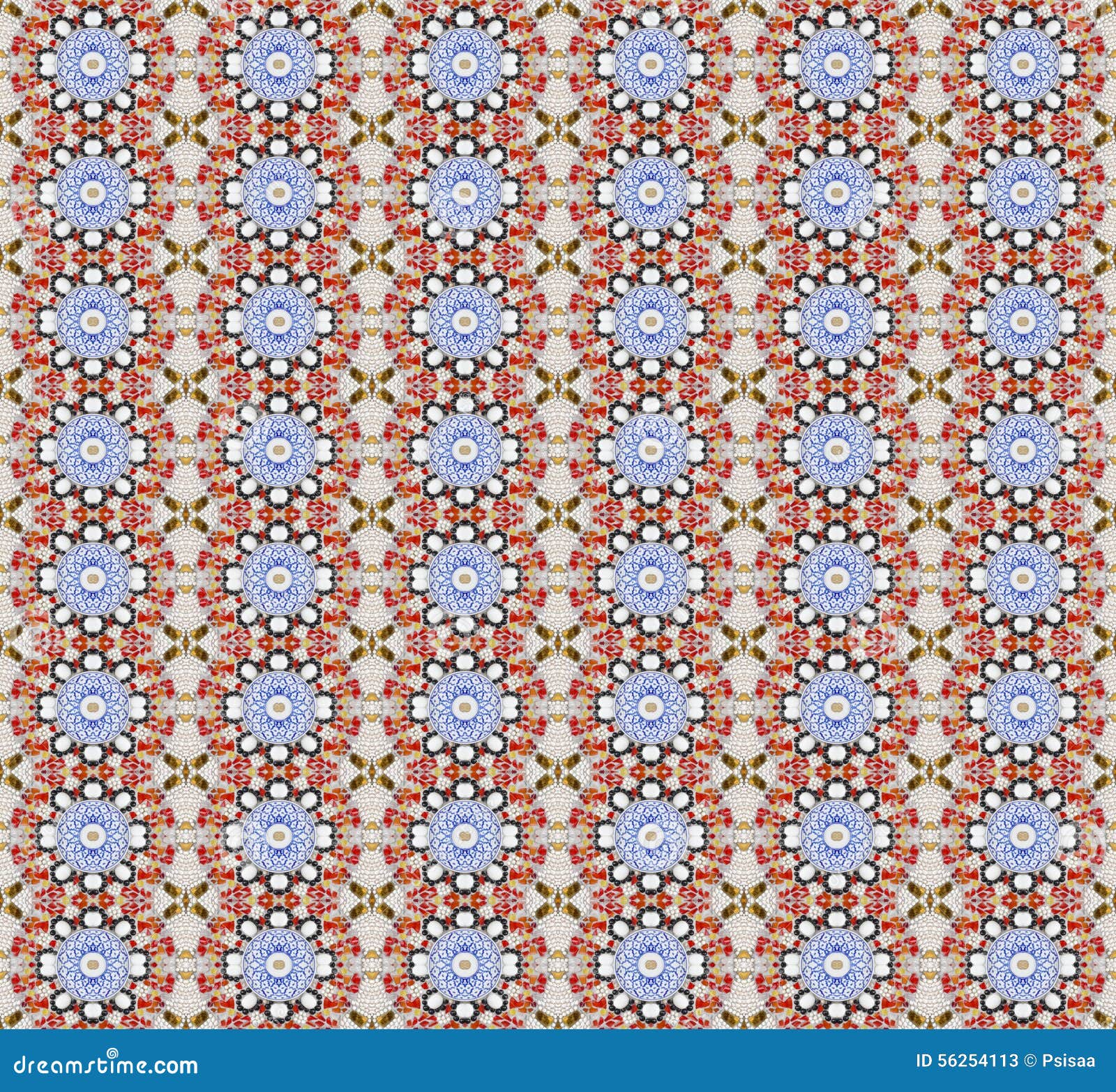 Seamless Pattern Made from Blue Asian Traditional Bowl Lid Stock ...