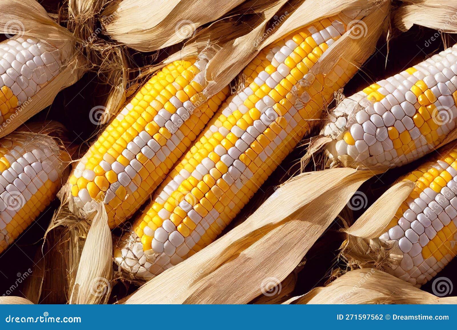 Seamless Pattern Made of Corns. Autumn, Fall, Harvest, Crops, 3d ...