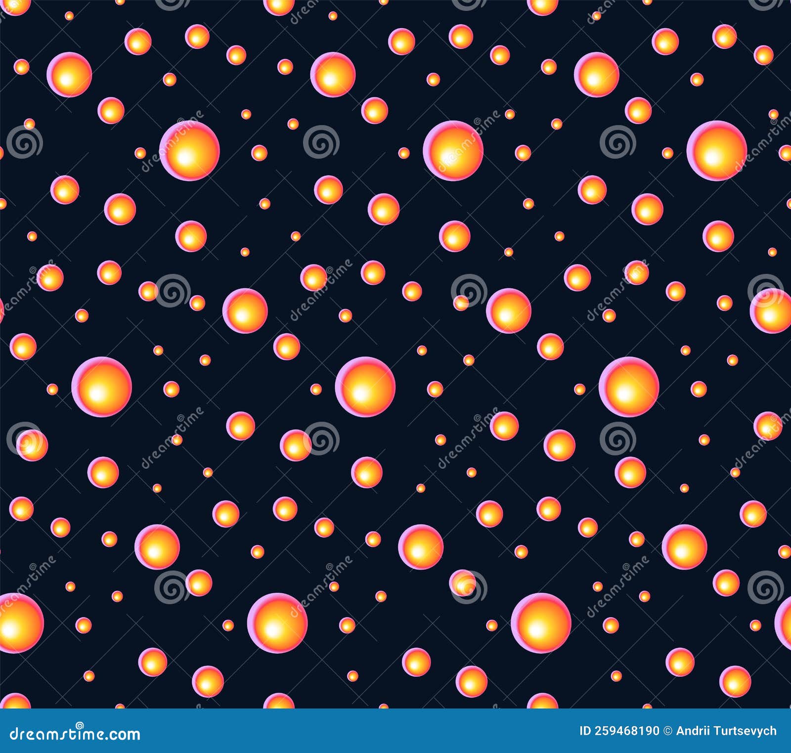 Seamless Vector Pattern Made of Fire Balls, Bold, Punchy Forms and ...