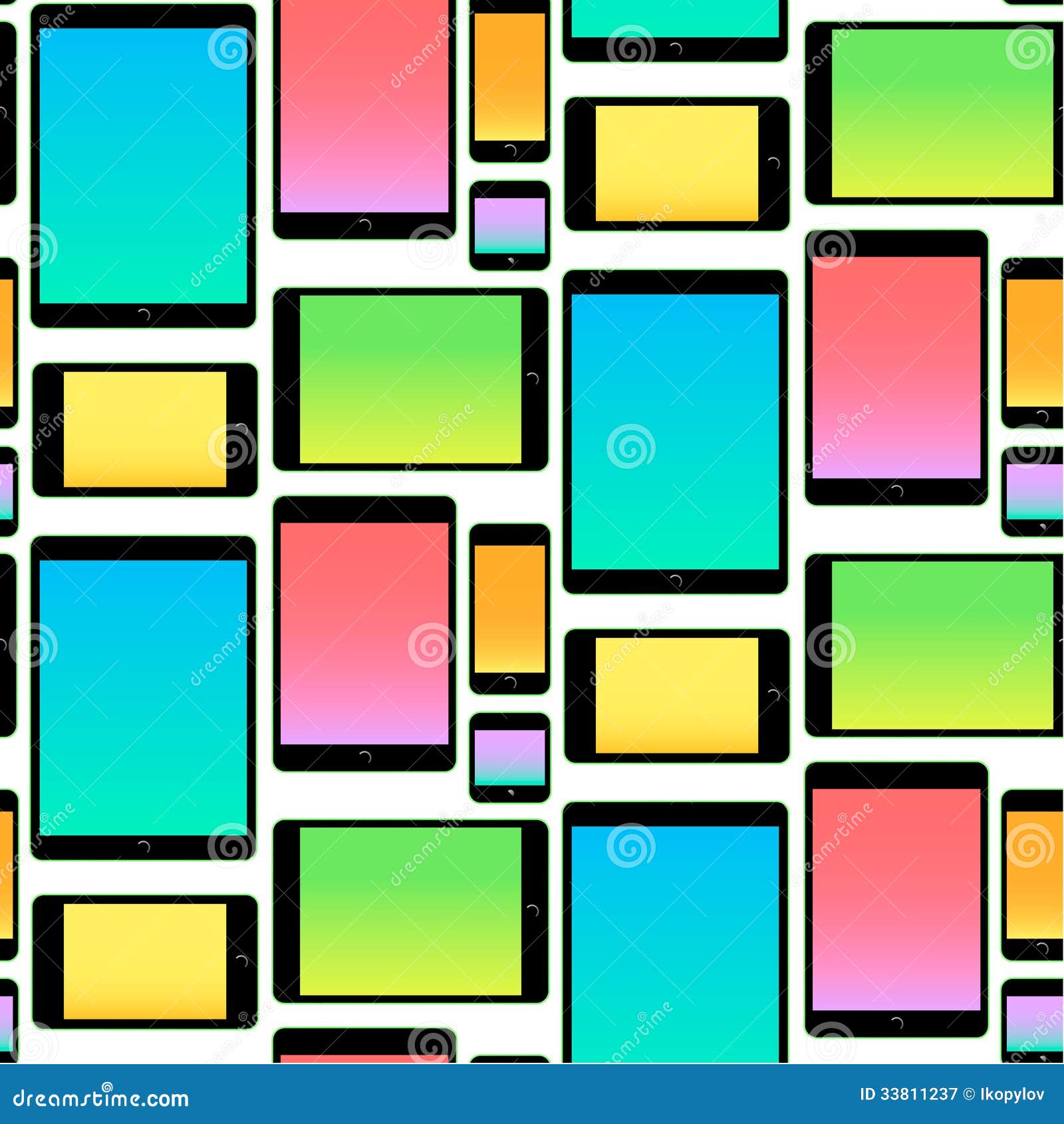 Seamless Pattern Made with Mobile Devices Colorful Stock Vector ...