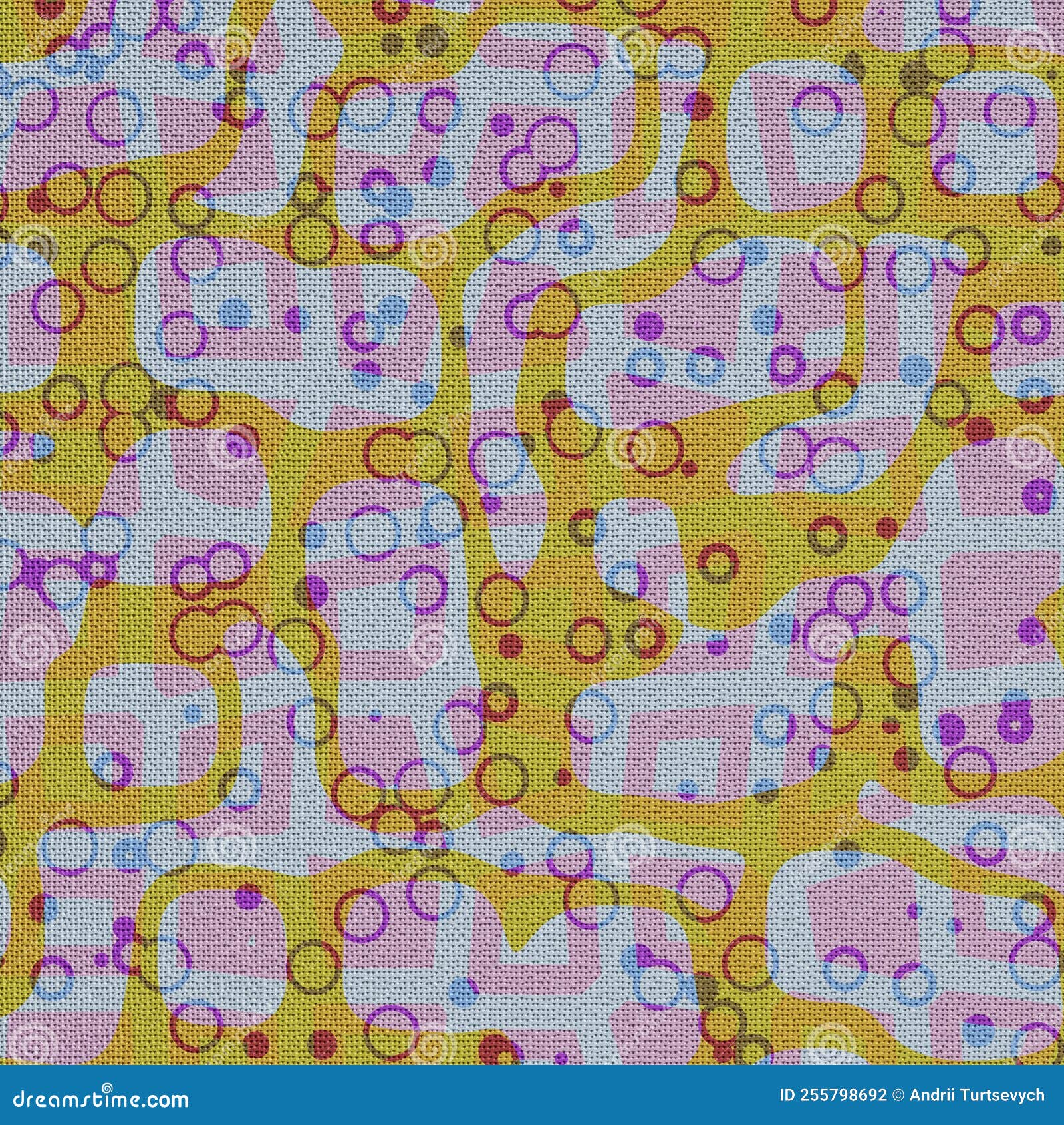 Seamless Pattern Made of Rounded Rectangular and Circular Shapes, with ...