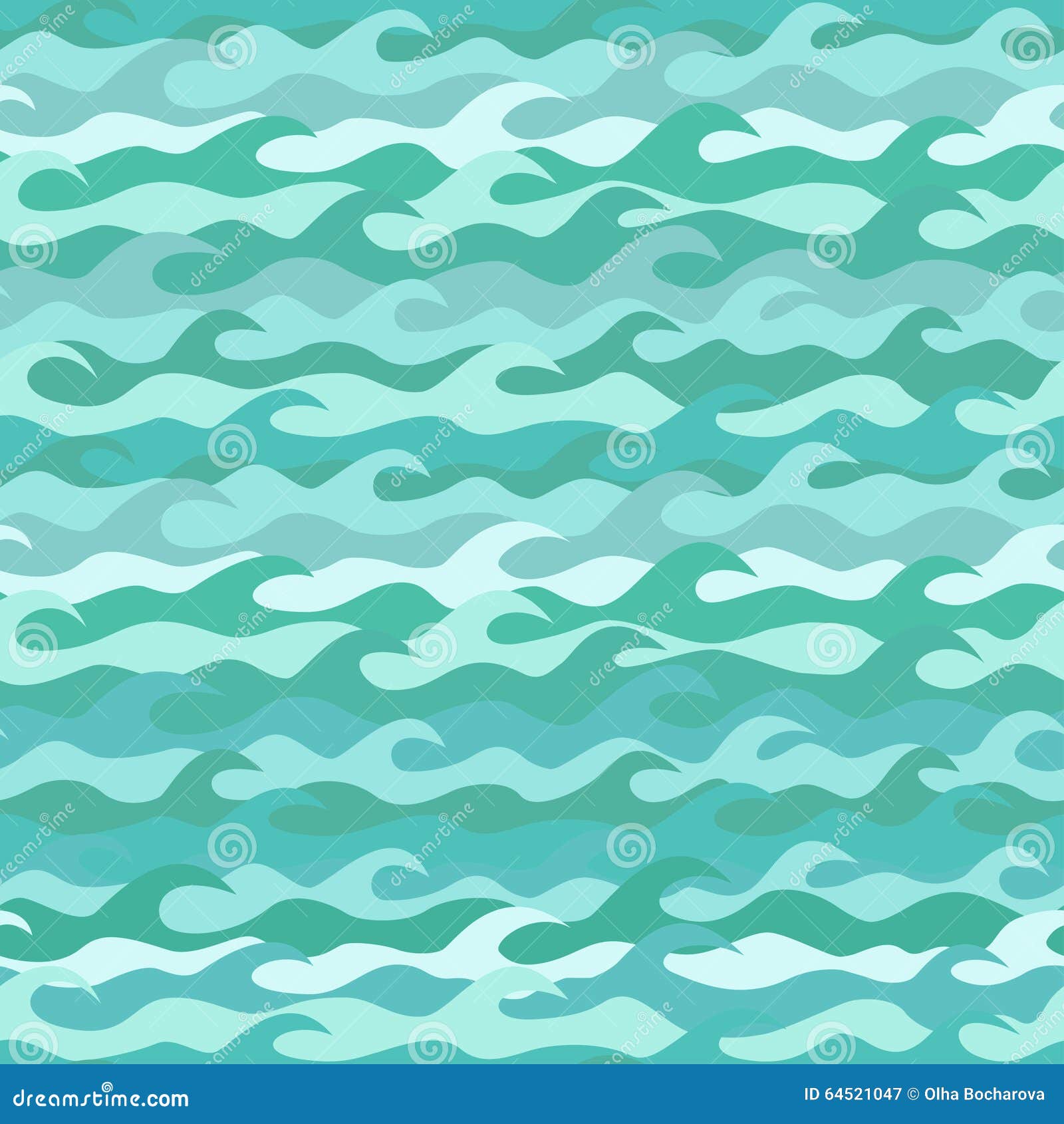 Seamless Pattern Made of Sea Waves Stock Vector - Illustration of ...