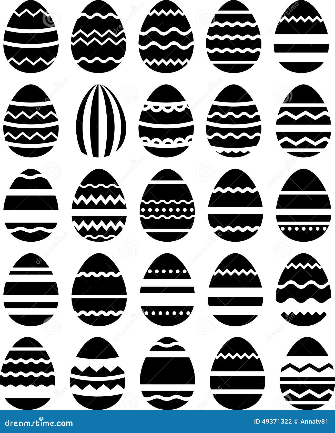 Seamless Pattern Made of Stylized Eggs Stock Vector - Illustration of ...