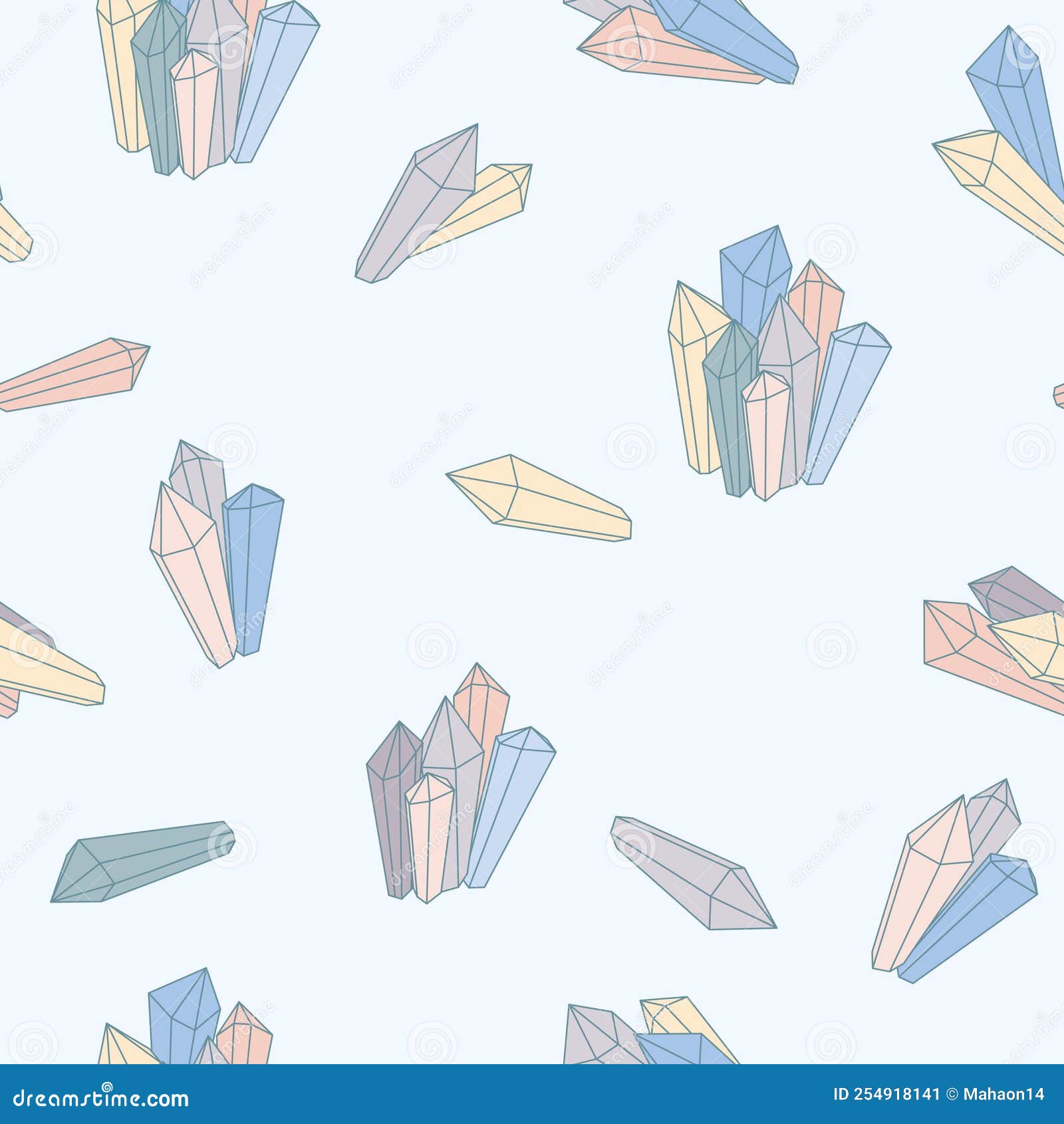 Seamless Pattern with Magic Crystals Stock Vector - Illustration of ...