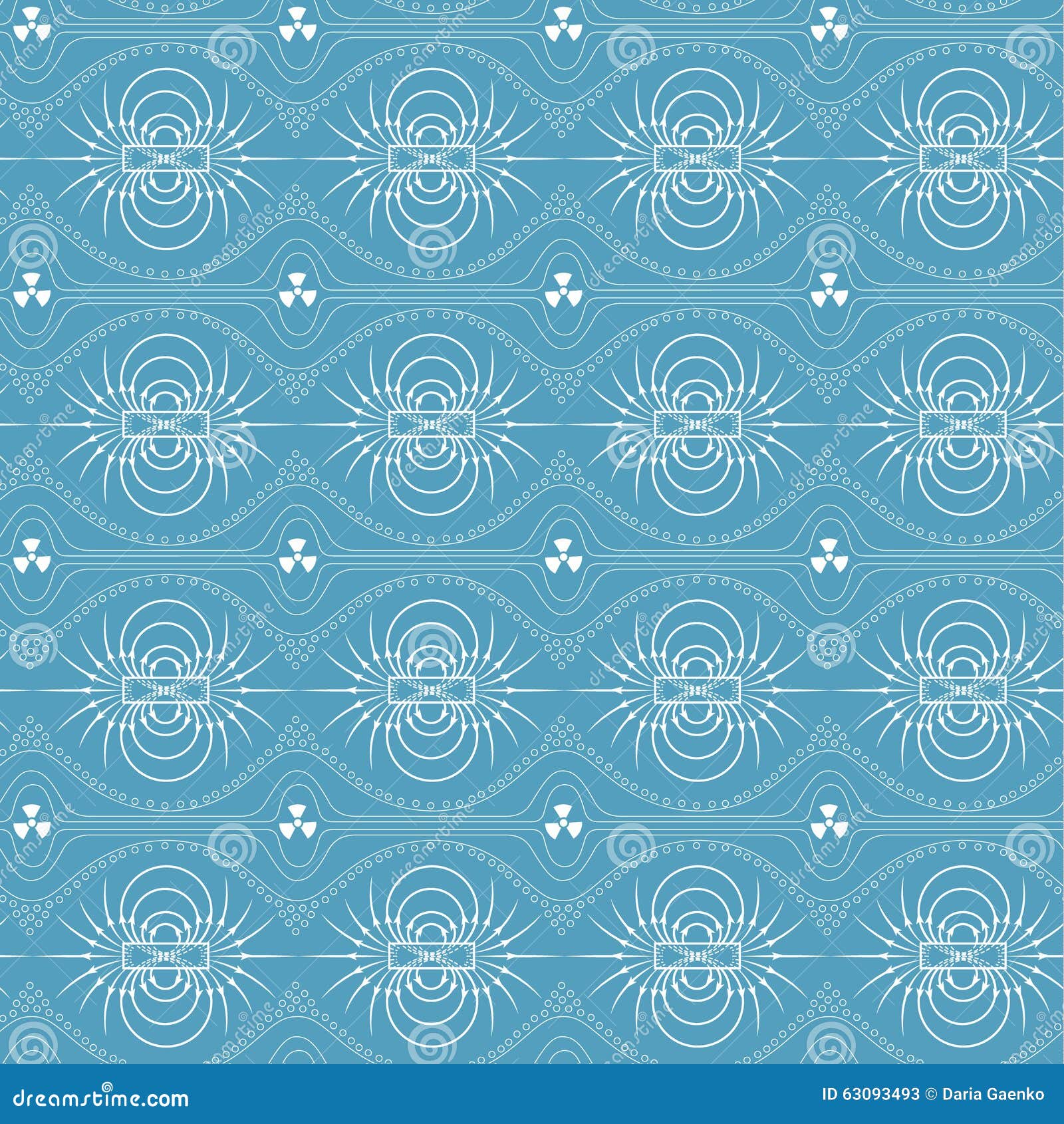 Seamless Pattern of Magnetic Field Stock Vector - Illustration of pole ...