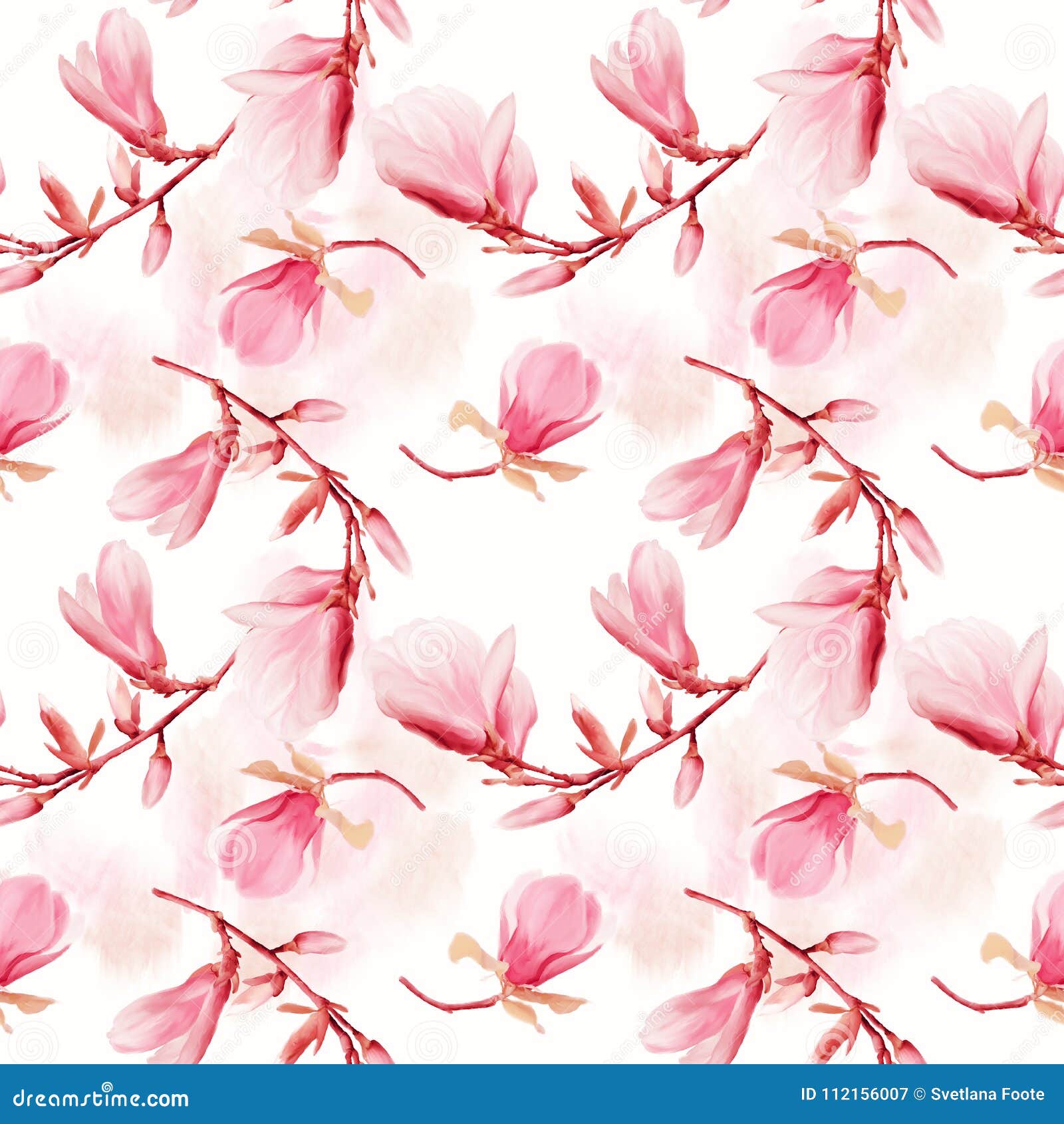 Seamless Pattern of Magnolia Flowers Stock Illustration - Illustration ... Seamless Pattern of Magnolia Flowers Stock Illustration - Illustration ...