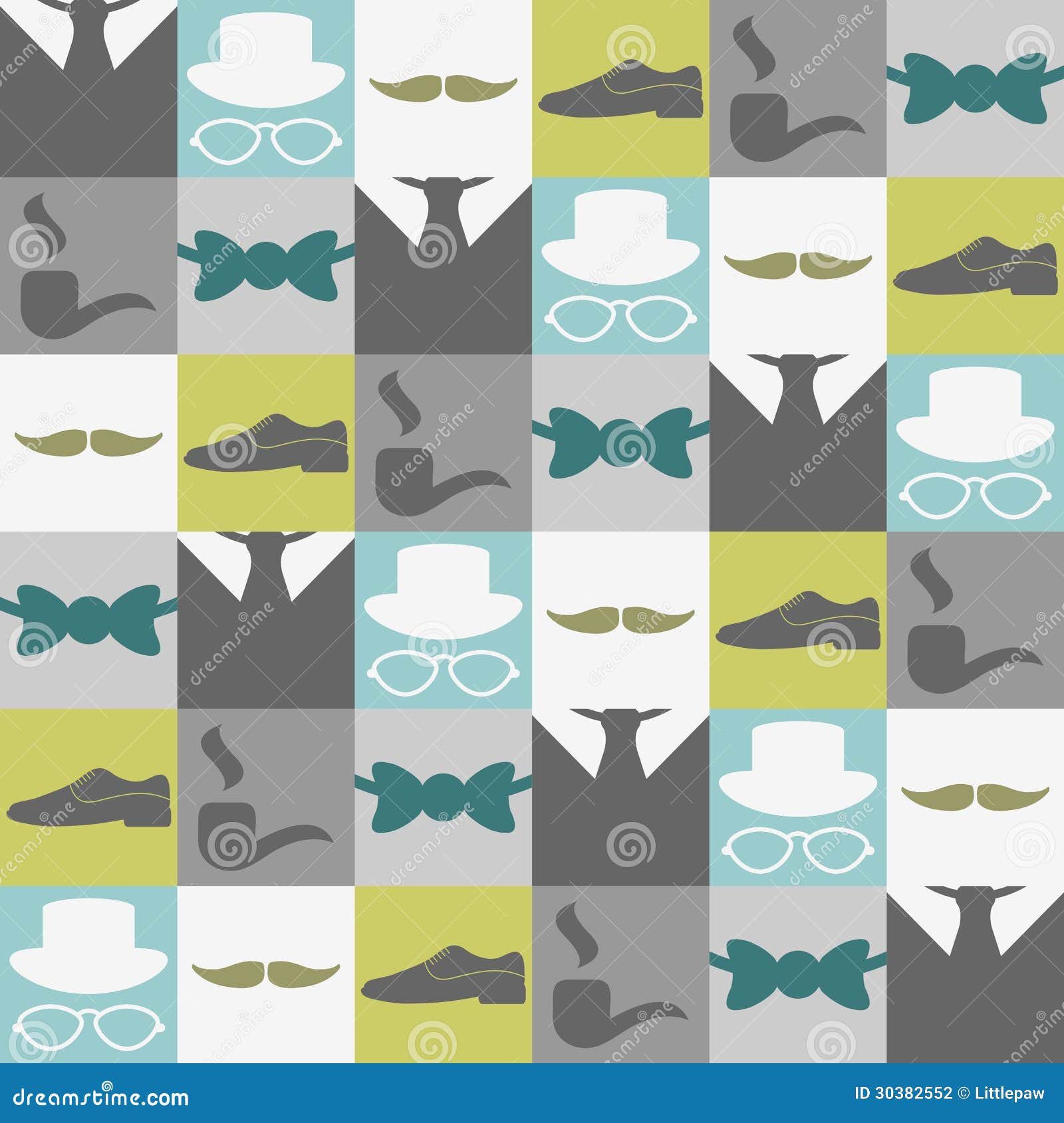 Seamless Pattern Male Fashion Stock Vector - Illustration of retro ...