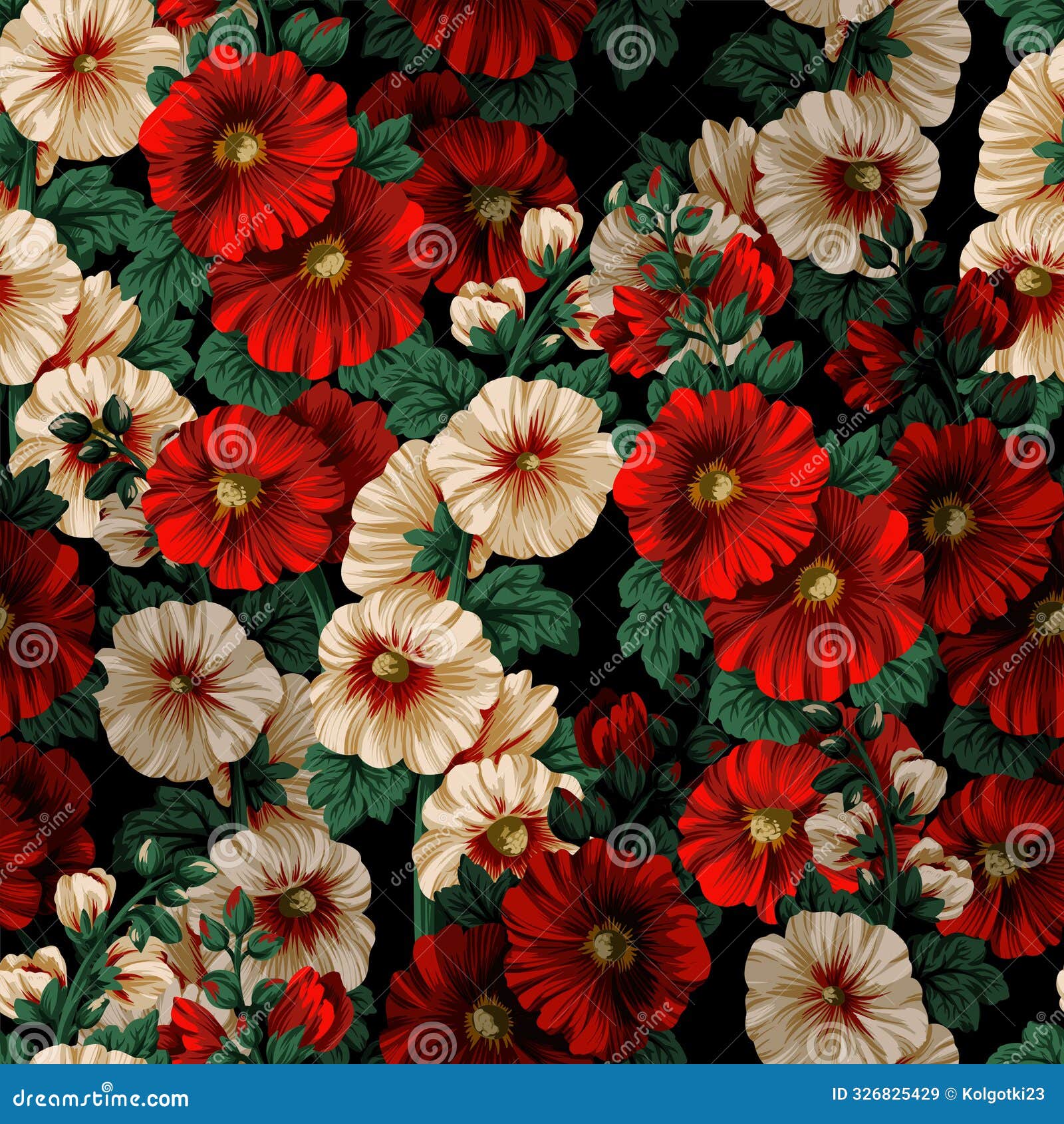 Seamless Pattern with Mallows. Vector. Stock Vector - Illustration of ...