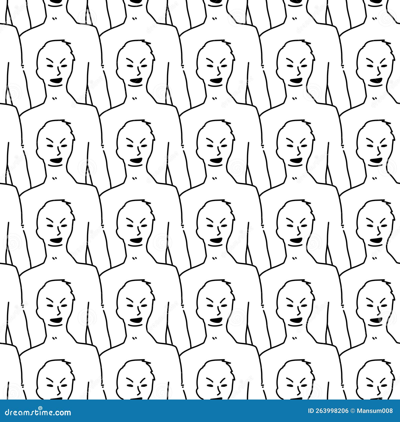 Seamless Pattern of Man Shape Background Stock Illustration ...