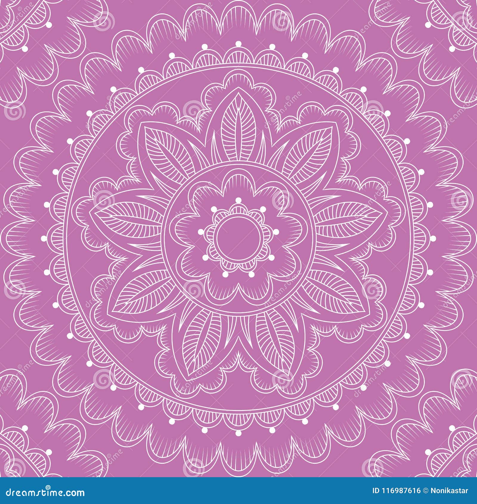 Mandala seamless pattern stock vector. Illustration of motif - 116987616