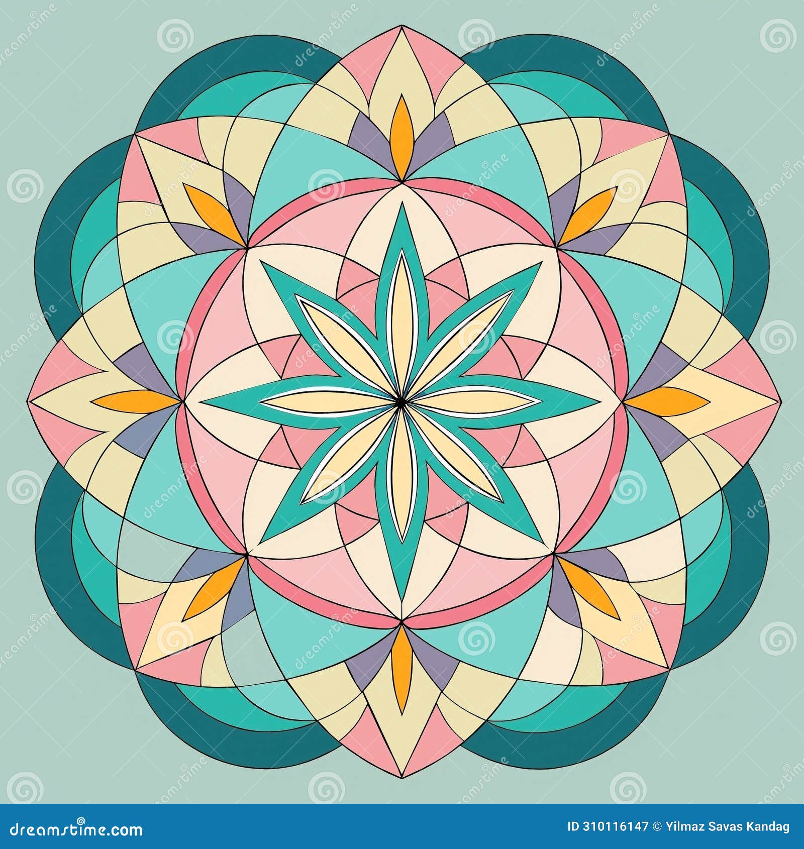 Seamless Pattern with Mandalas in Retro Style. Vector Illustration ...