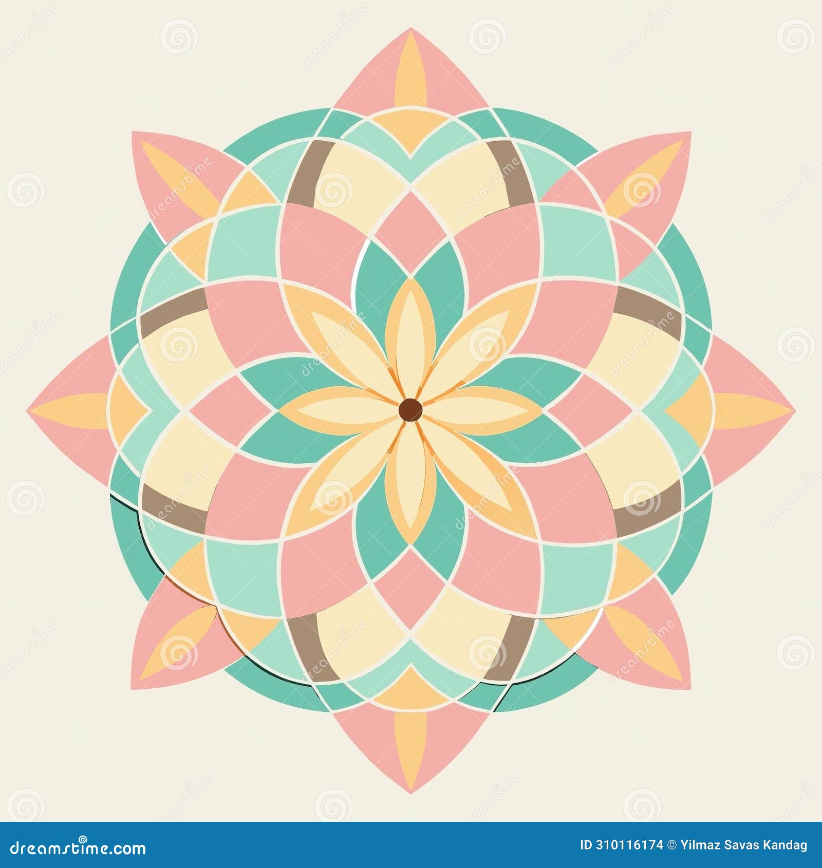 Seamless Pattern with Mandalas in Retro Style. Vector Illustration ...