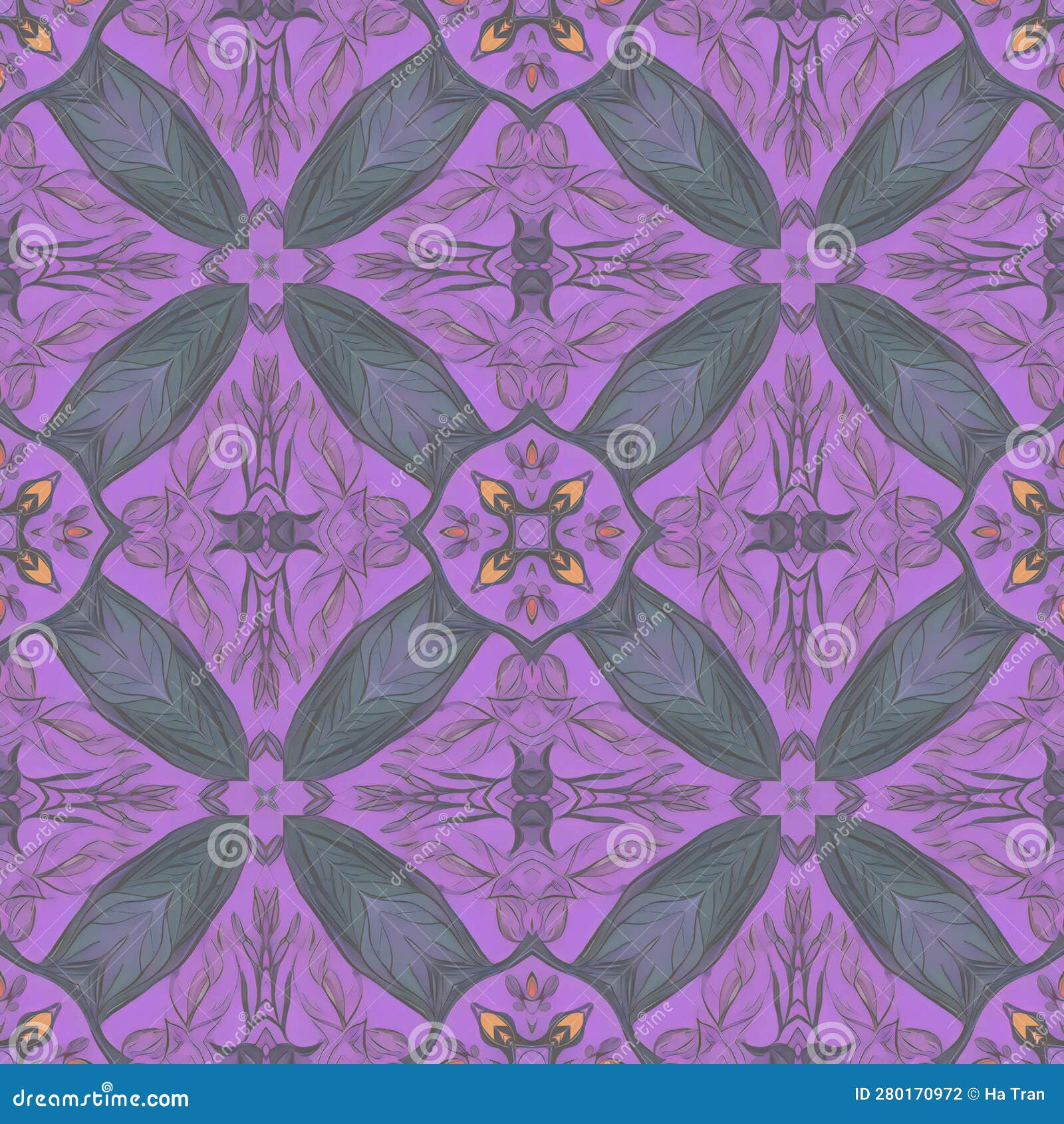 Seamless Pattern with Mandalas in Violet Colors Stock Illustration ...
