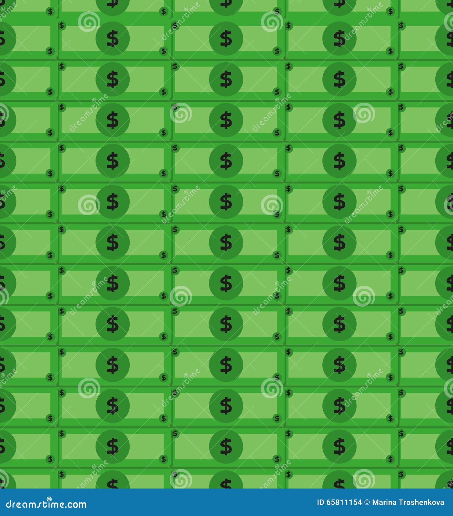 Seamless Pattern with Many Banknotes. Stock Vector - Illustration of ...