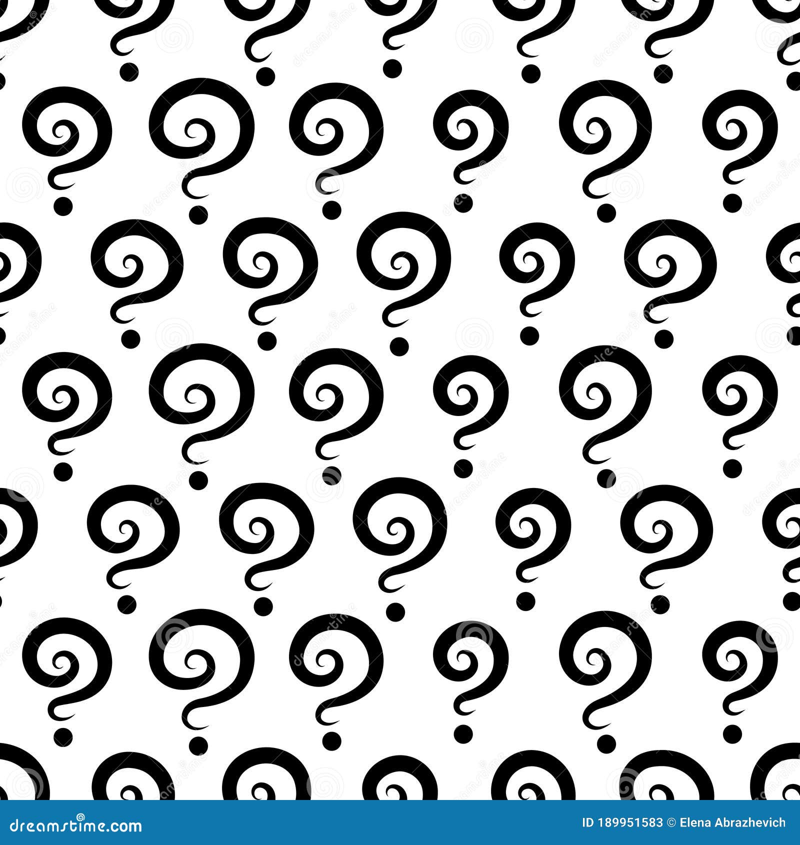 Seamless Pattern from Many Black Question Marks Stock Vector ...